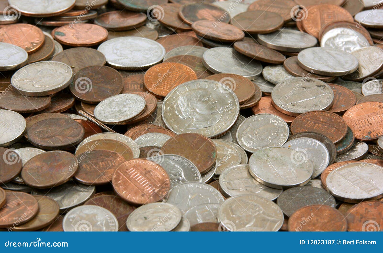 Assorted coins stock image. Image of used, silver, dollar - 12023187