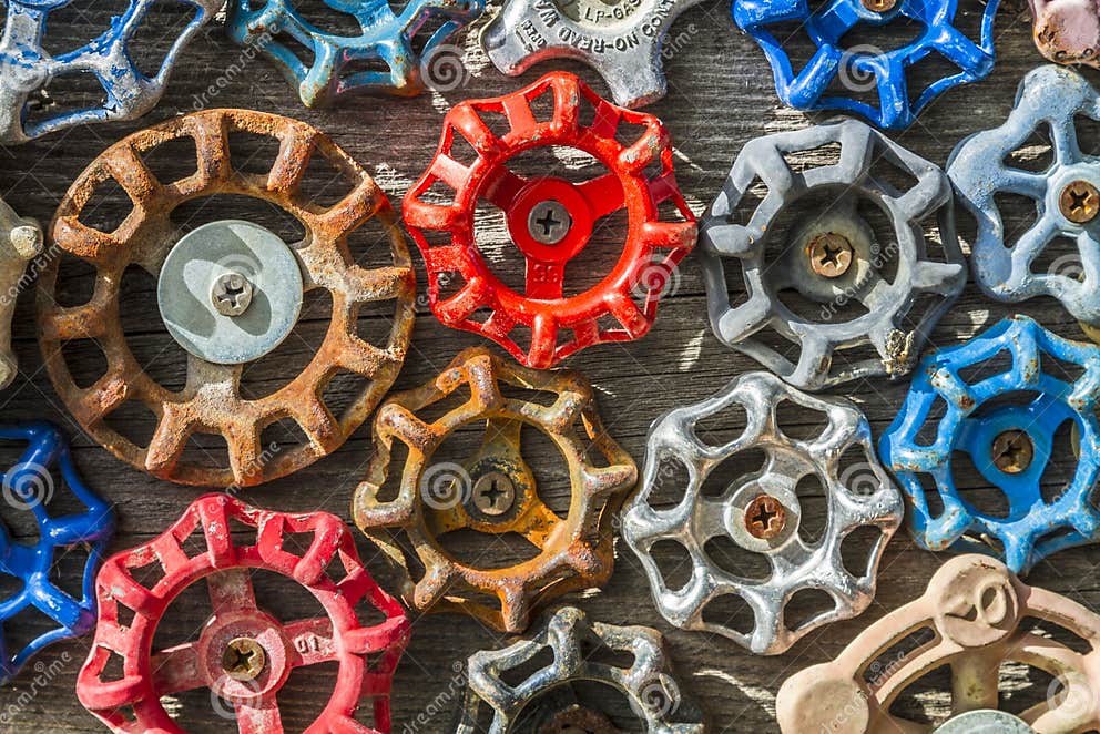 Assorted Collection of Water Value Knobs Stock Photo - Image of faucet ...