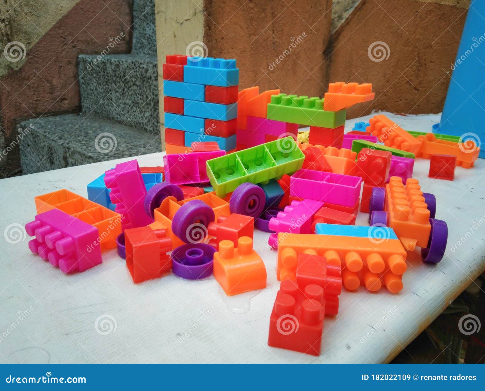 Assorted color of blocks stock image. Image of yellow - 182022109
