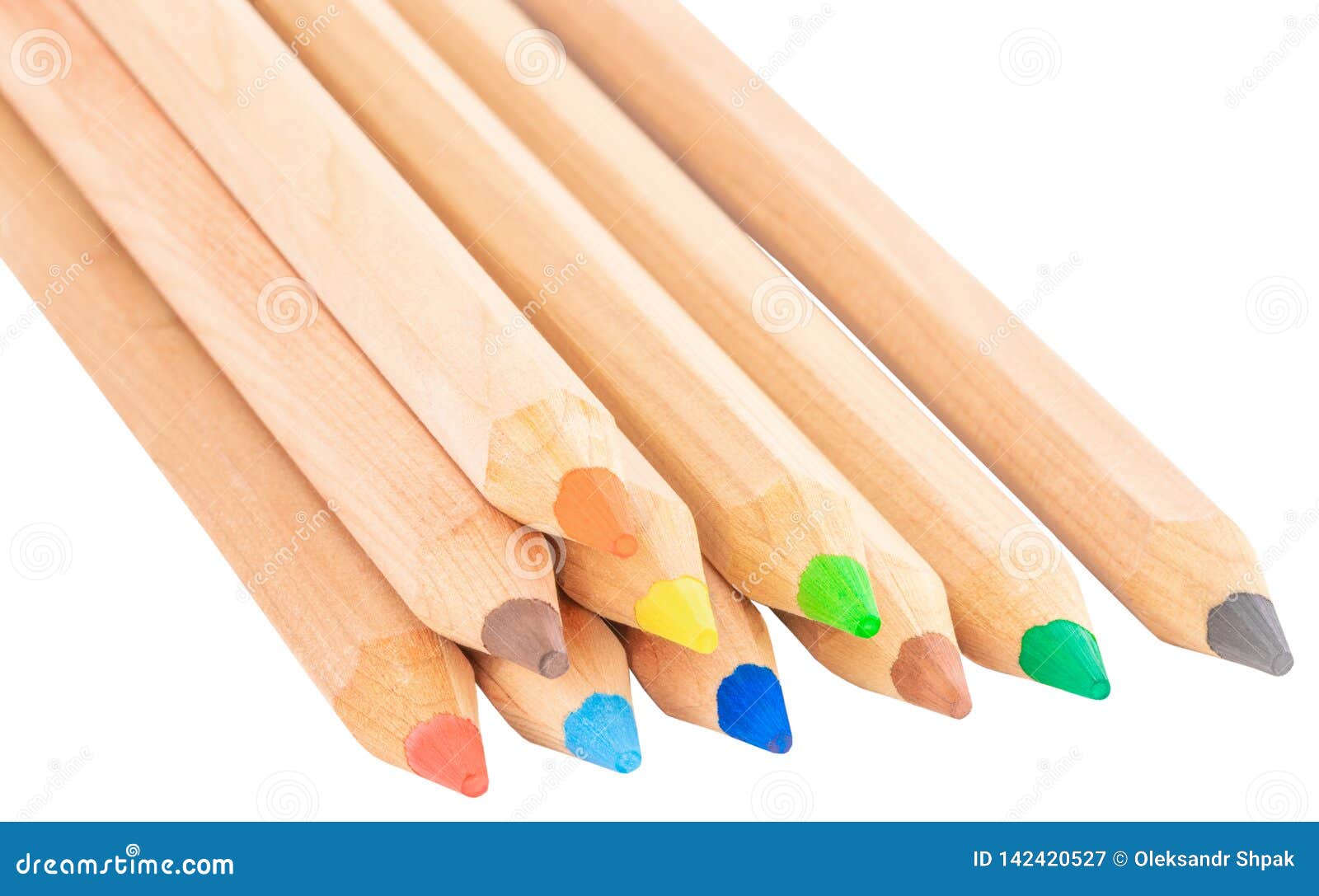 Assorted Color Pencils, Isolated on White Background Stock Image ...