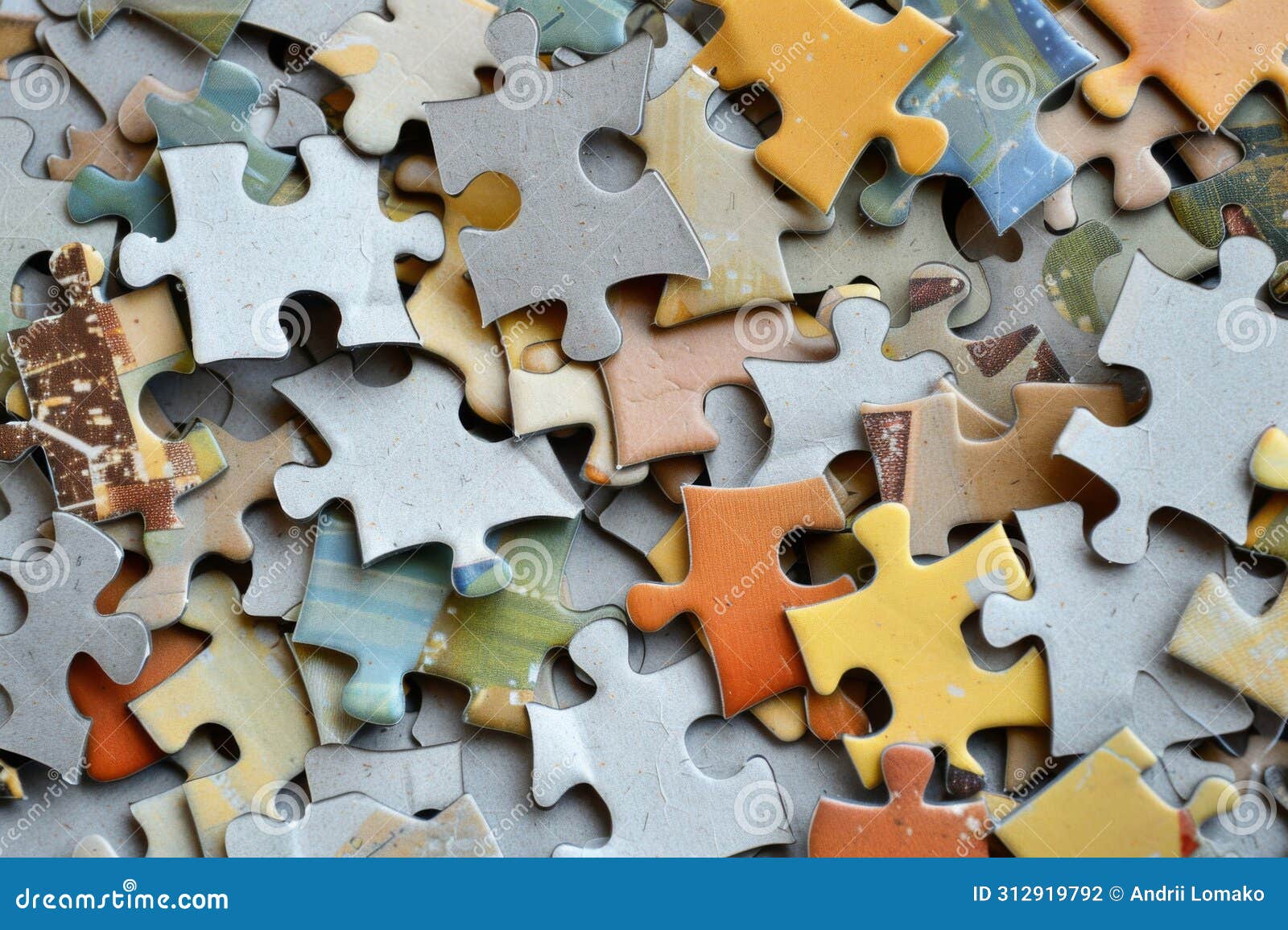 Assorted Color Puzzle Pieces Scattered Together Stock Photo - Image of ...