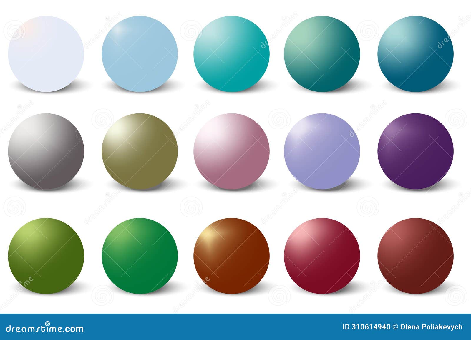 Assorted Color Spheres with Shadows. EPS 10 Stock Vector - Illustration ...