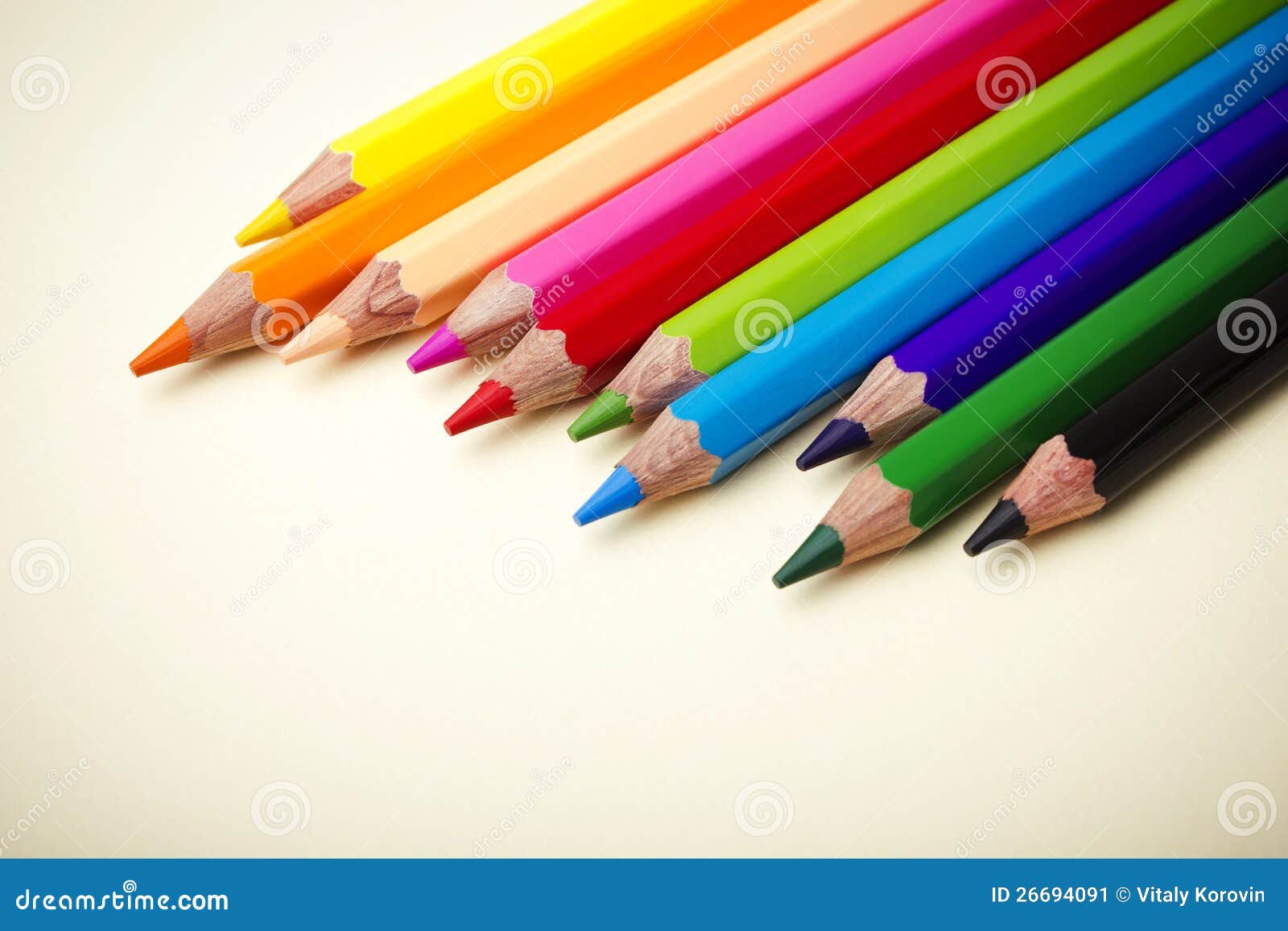 Assorted Colored Pencils stock image. Image of wooden - 26694091