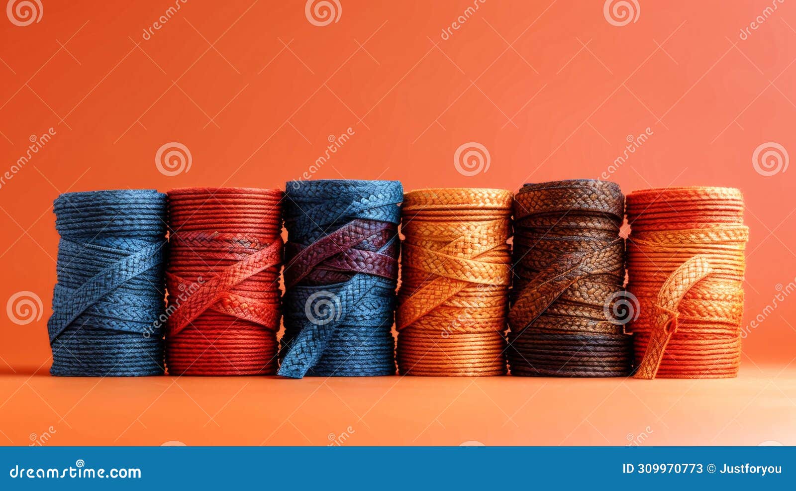 Assorted Colored Ropes Neatly Arranged. Generative Ai Stock ...