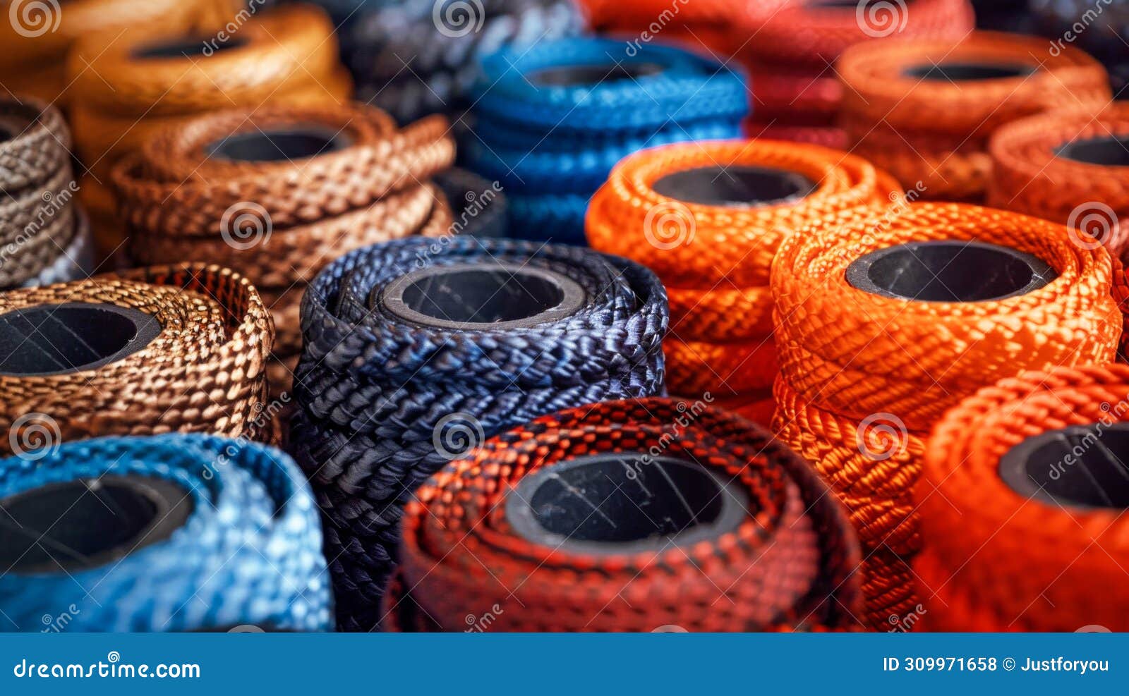 Assorted Colored Ropes Neatly Arranged. Generative Ai Stock Photo ...