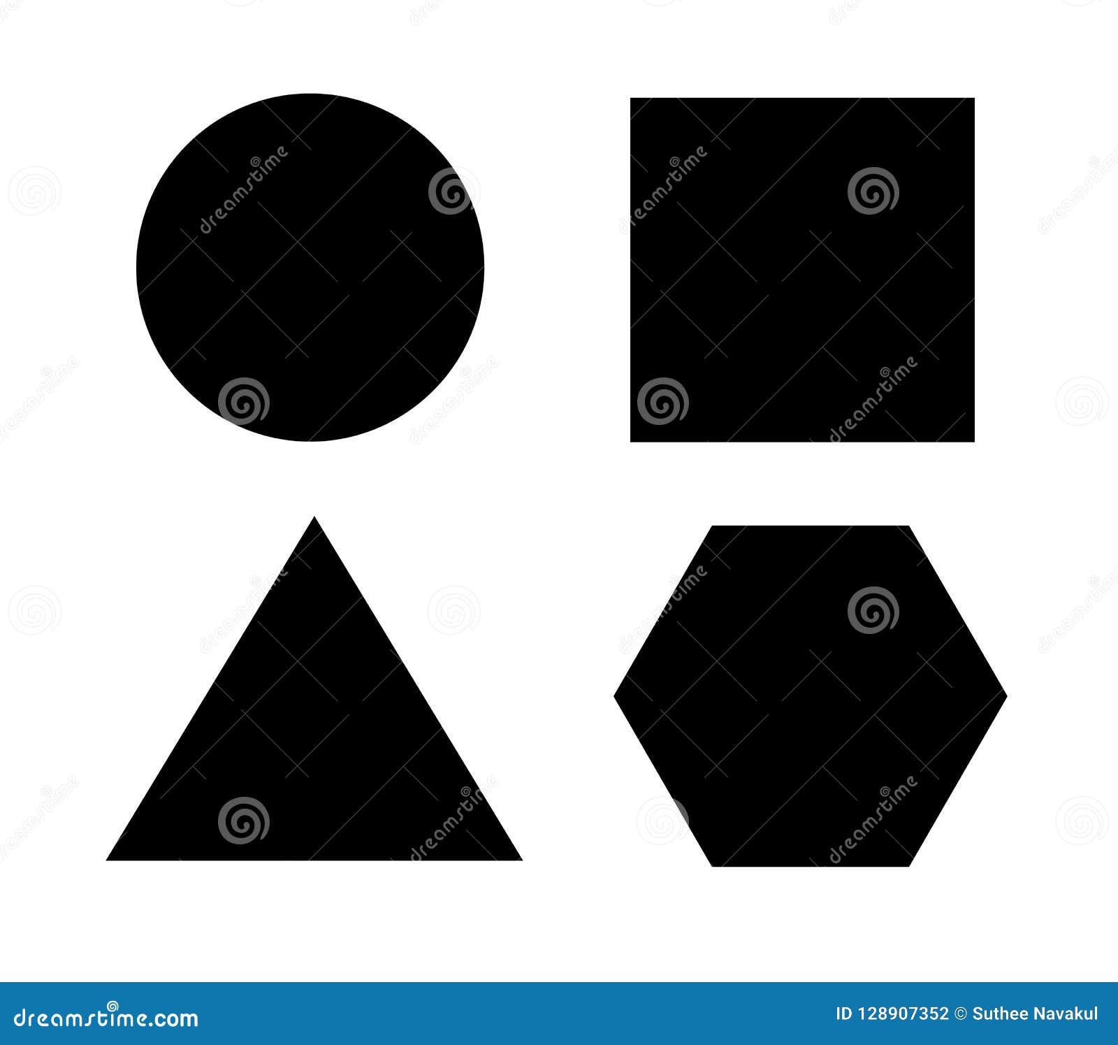 Assorted Colored Square ,triangle, Circle and Hexagon on White B Stock ...
