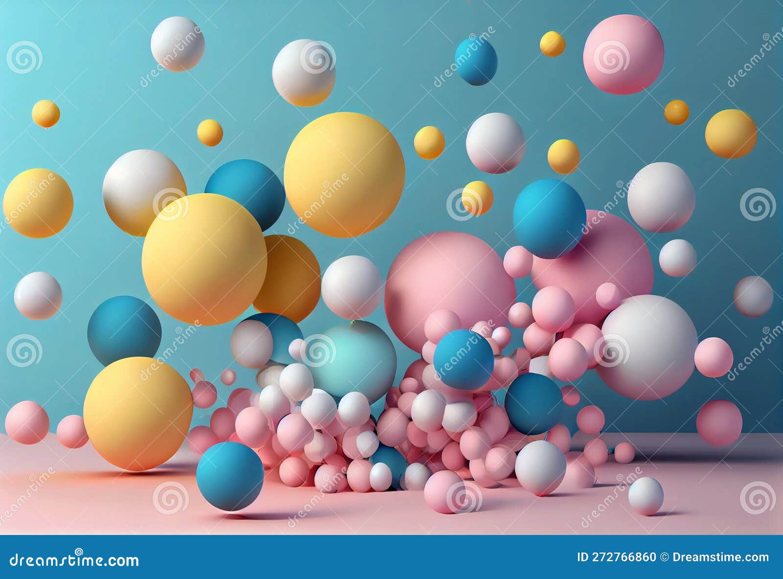 Assorted Colorful Balls Falling Down, Jumping, Bouncing. Generative Ai ...