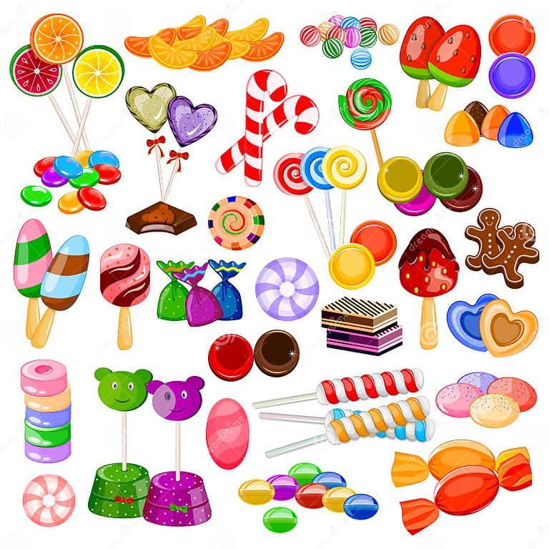 Assorted Colorful Candy Collection Stock Vector - Illustration of ...