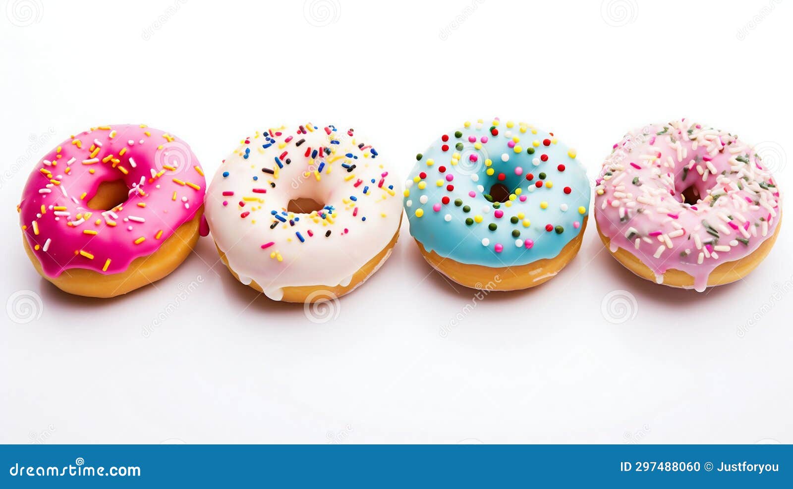 Assorted Colorful Donuts on White Background. Generative Ai Stock ...