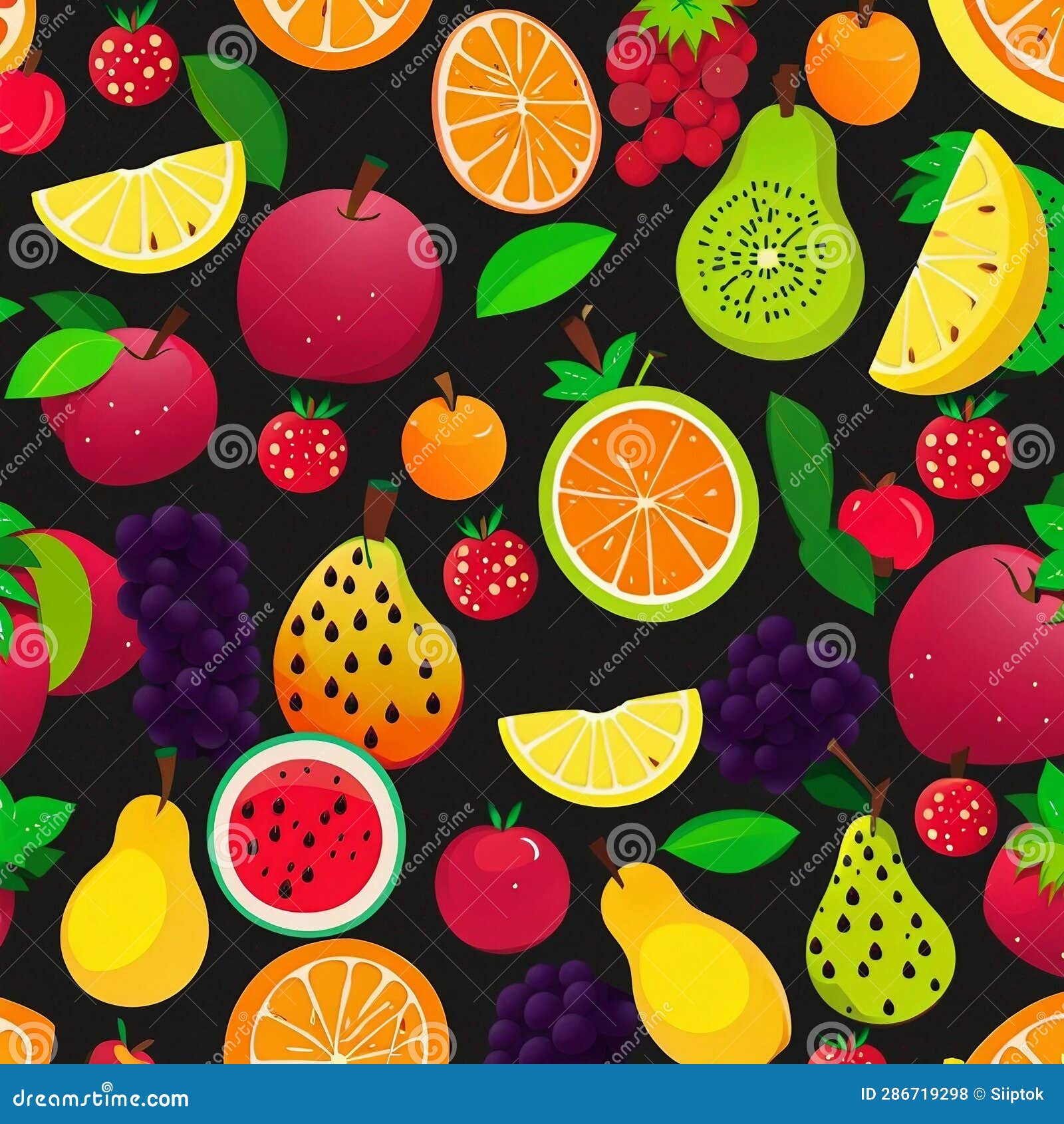 Assorted Colorful Fruits Background Illustration Stock Illustration ...
