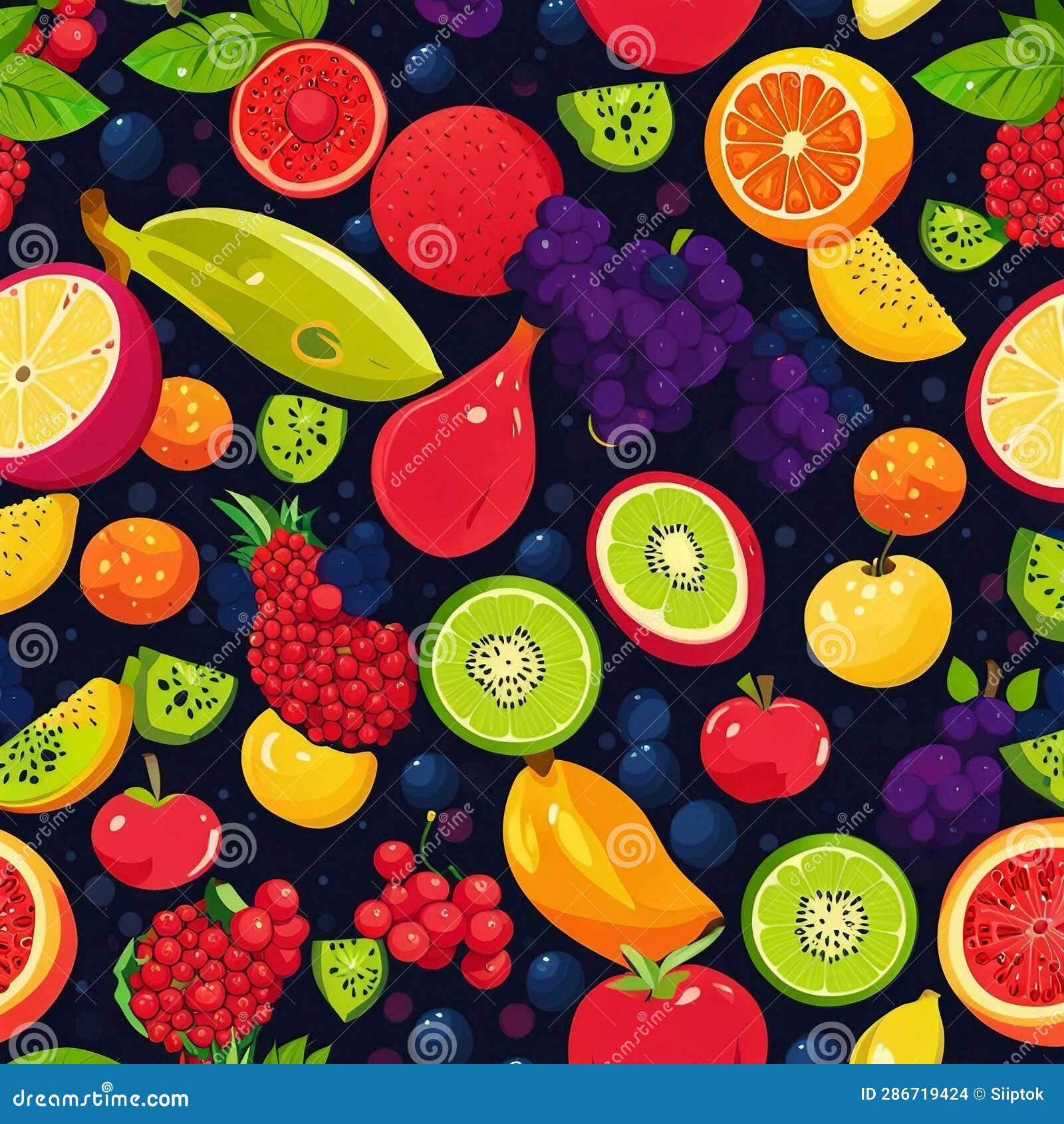 Assorted Colorful Fruits Background Illustration Stock Illustration ...