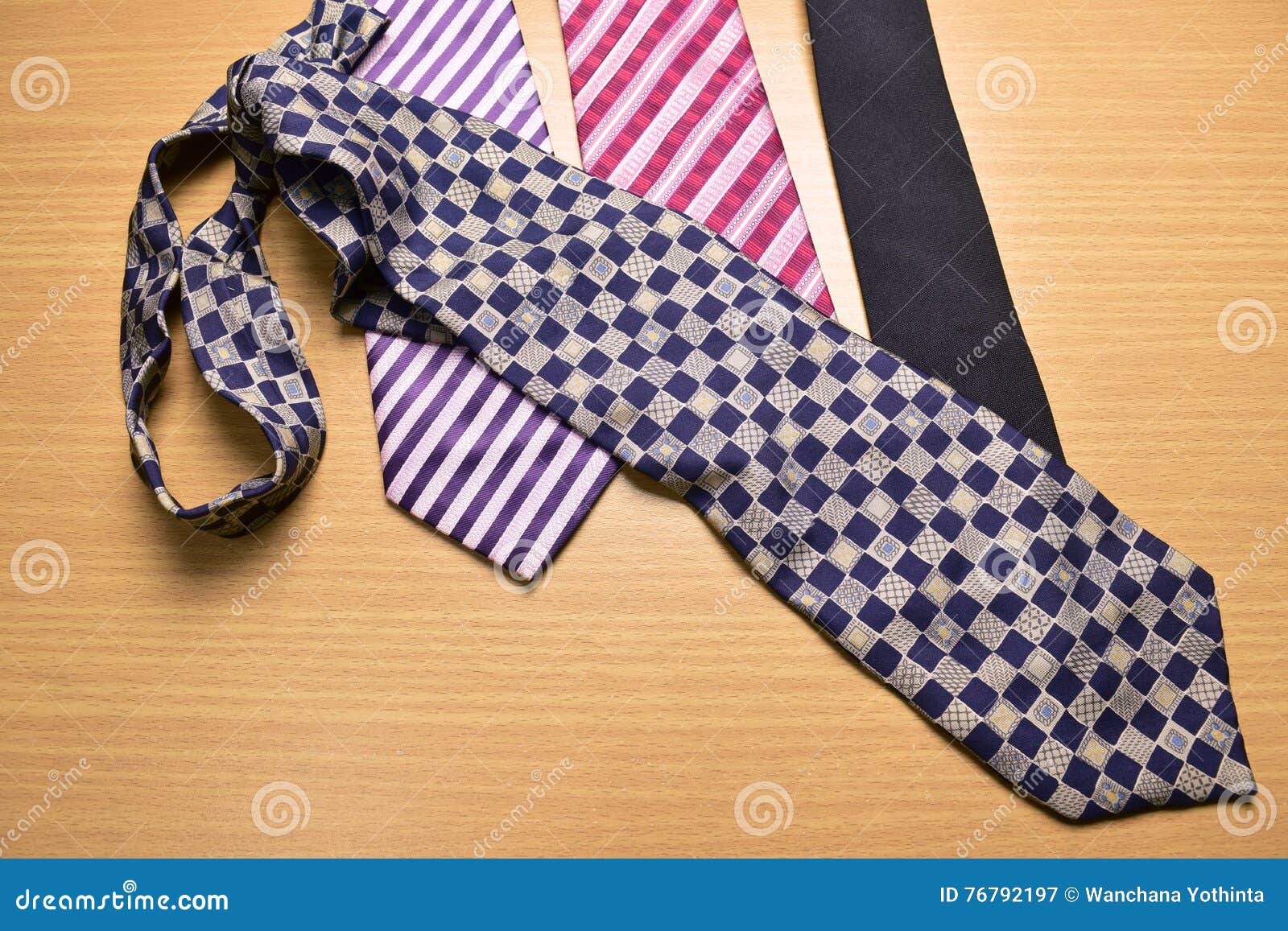 Assorted Colorful Necktie on Wood Background Stock Image - Image of ...