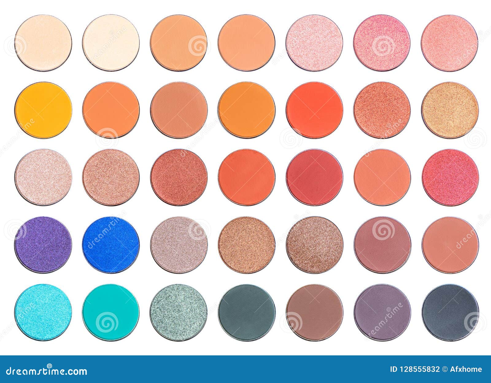 Assorted Colors Blusher or Eyeshadow, Isolated on White Background ...