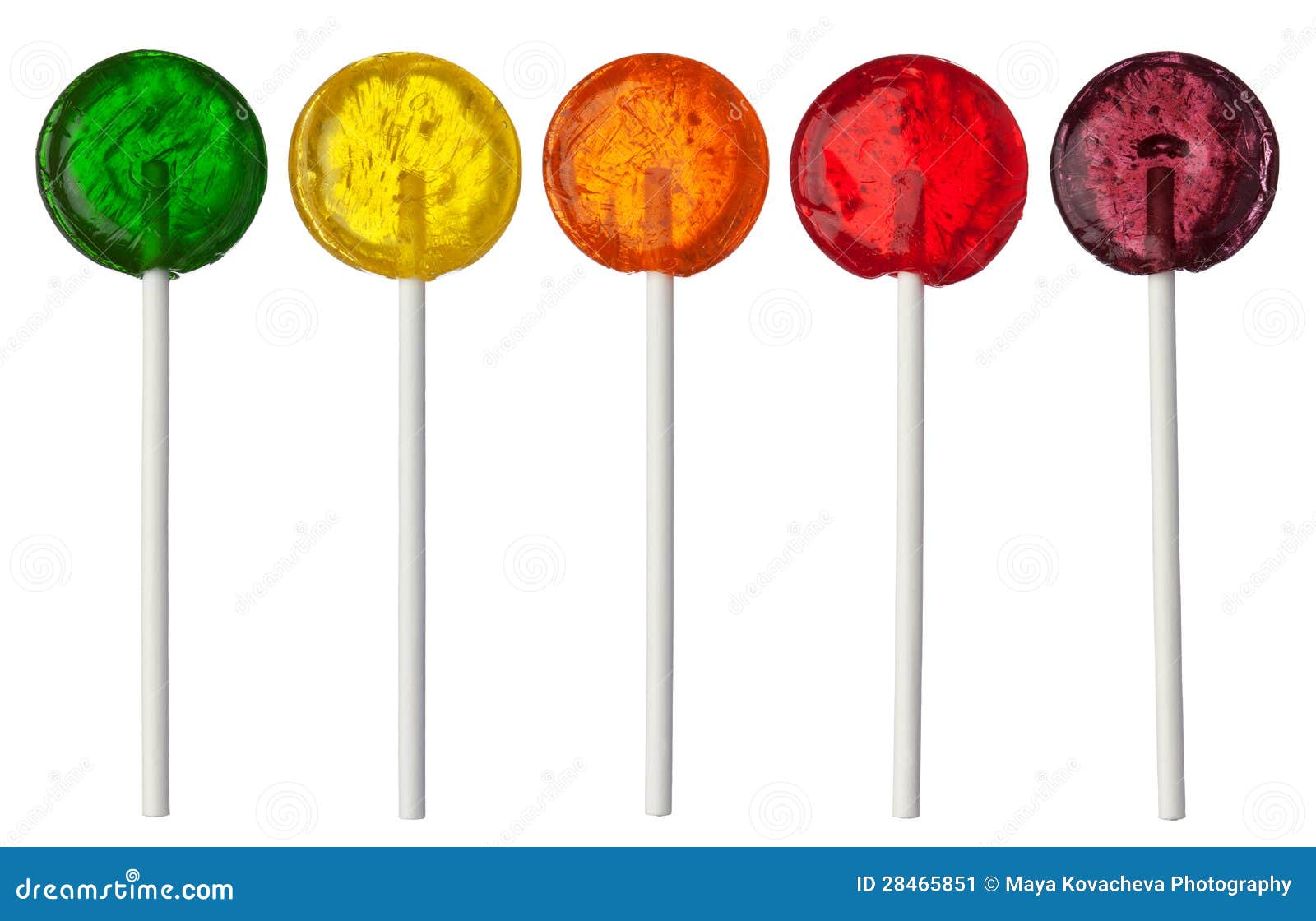 Assorted Colors Lollipops Isolated on White Background Stock Image ...