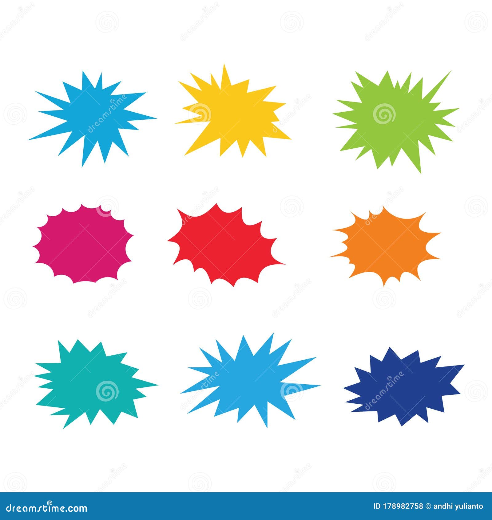 Assorted Comic Chat Bubble Burst Speaking Vector Graphic Design Stock ...