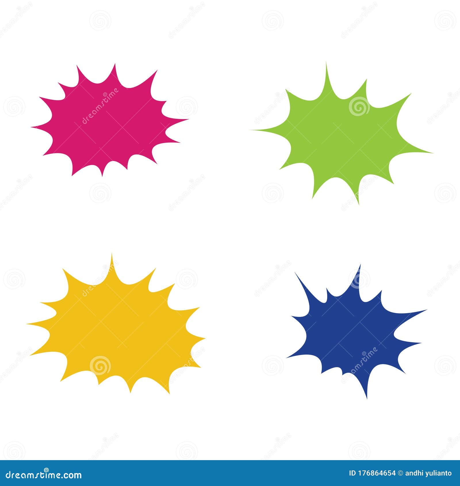Assorted Comic Chat Bubble Burst Speaking Vector Graphic Design Stock ...