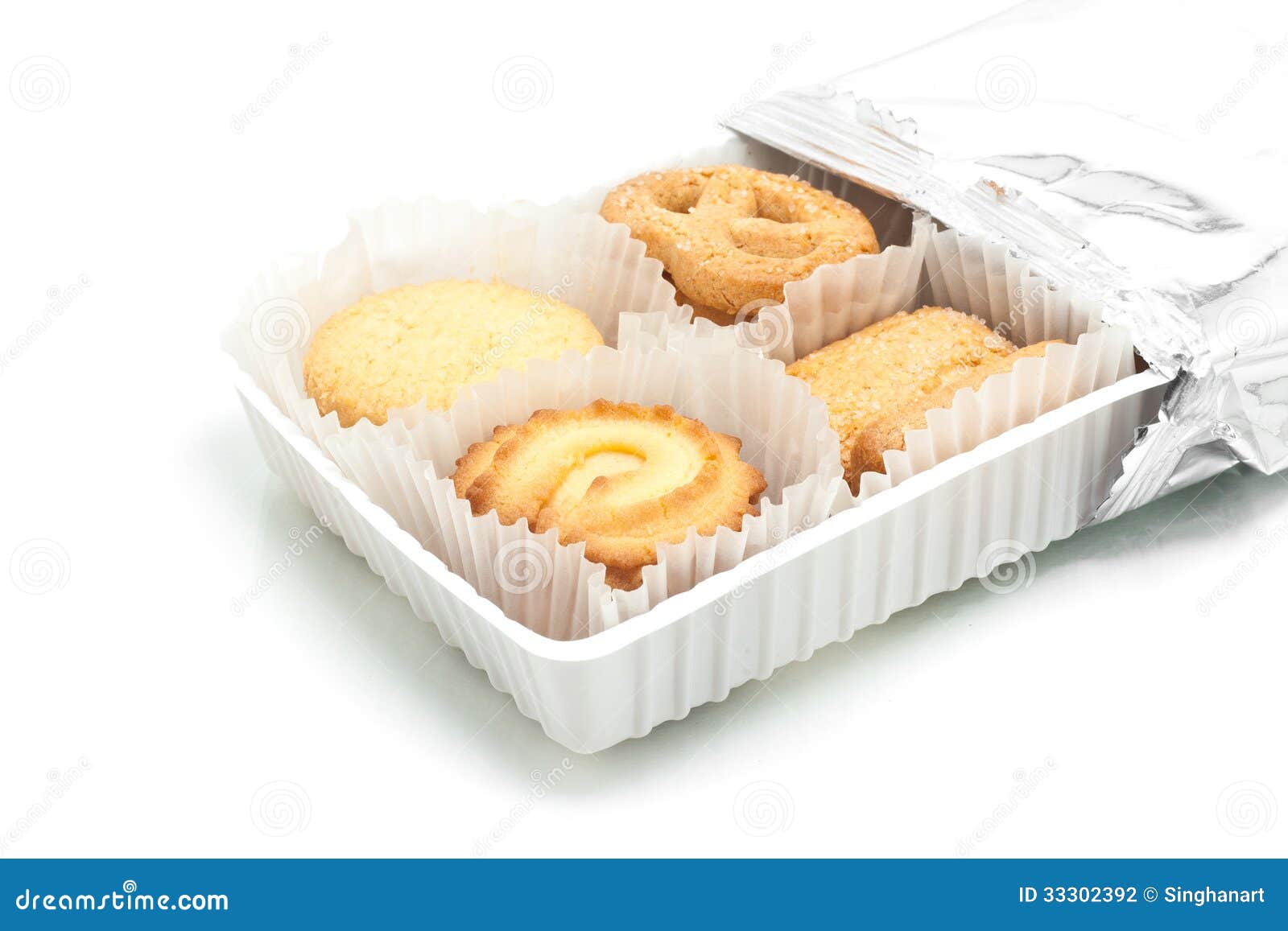 Assorted Cookie in Plastic Box , on White Stock Photo - Image of ears ...