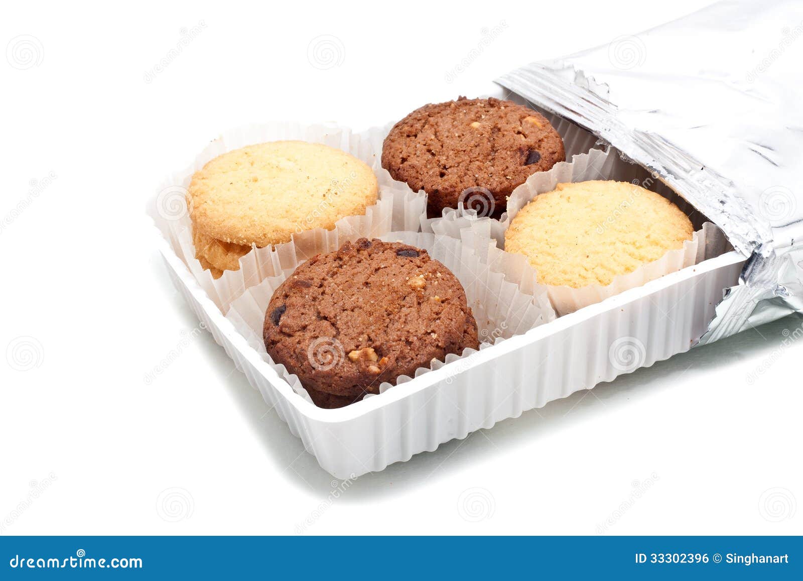 Assorted Cookie in Plastic Box , on White Stock Photo - Image of eating ...