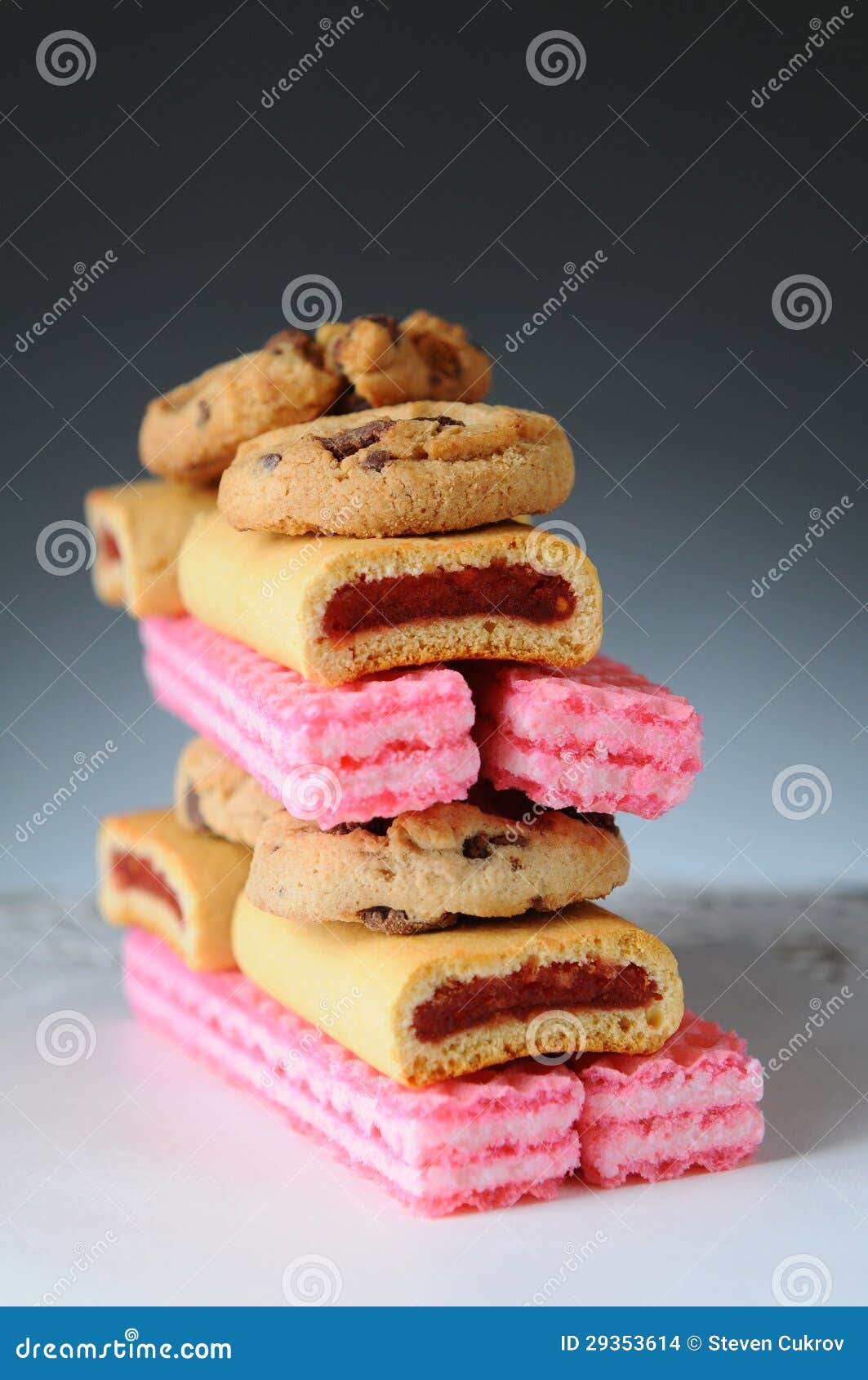 Assorted Cookie Stack stock photo. Image of pink, delicious - 29353614