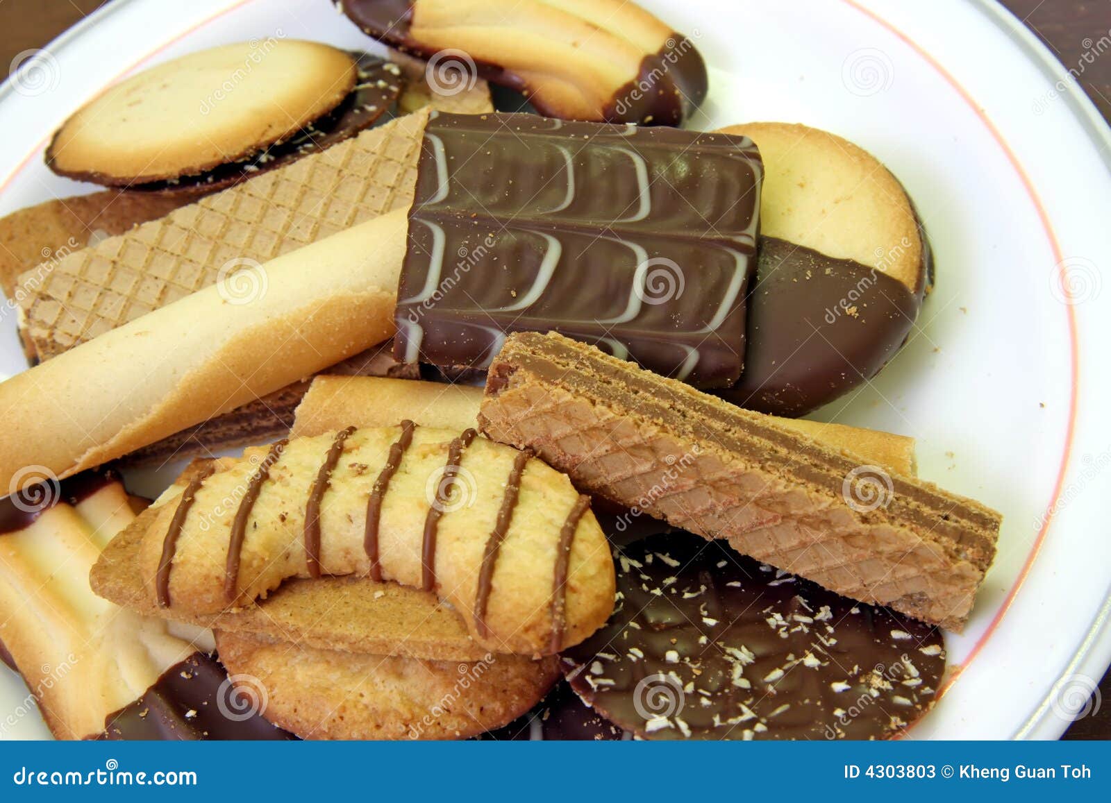 Assorted cookies stock image. Image of cookies, wafers - 4303803