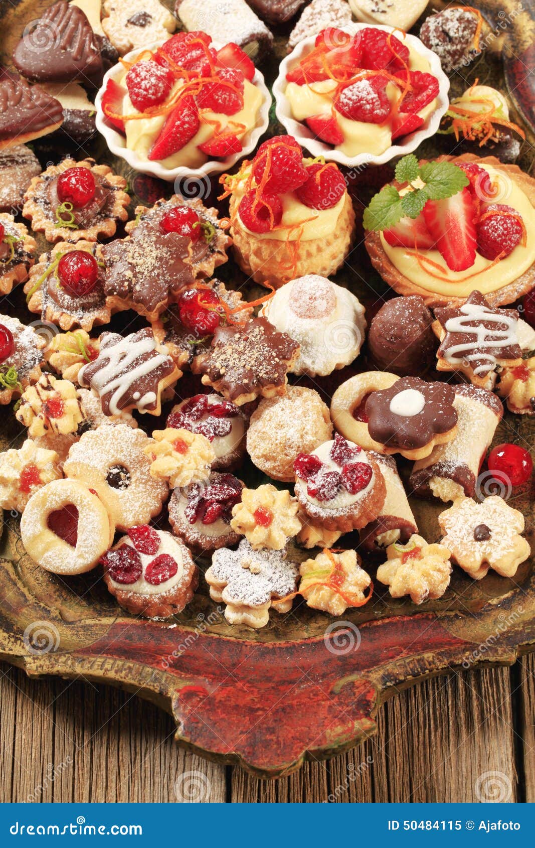 Assorted Cookies and Desserts Stock Image - Image of custard, creative ...