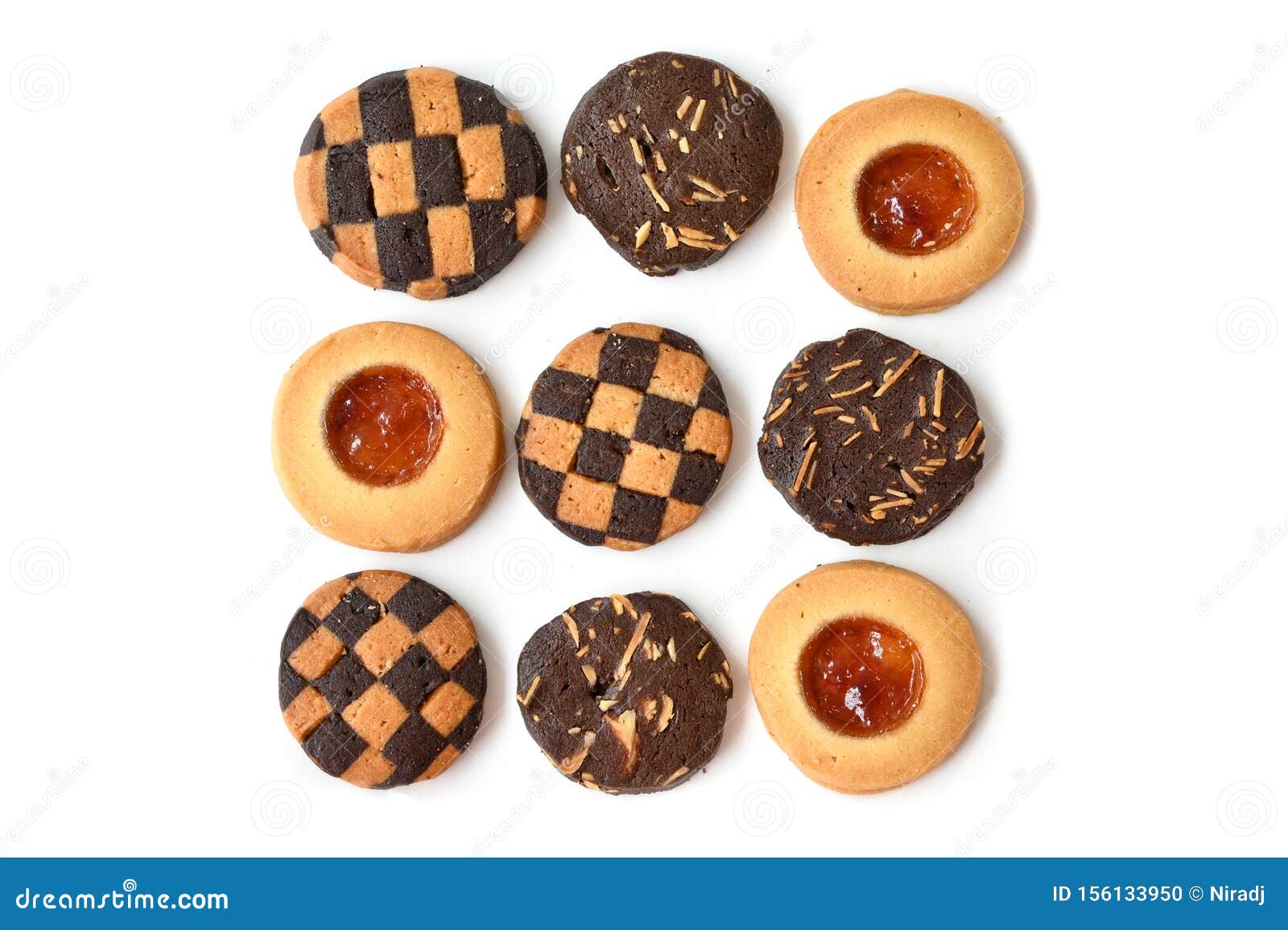 Assorted Cookies on White Background Stock Photo - Image of pieces ...