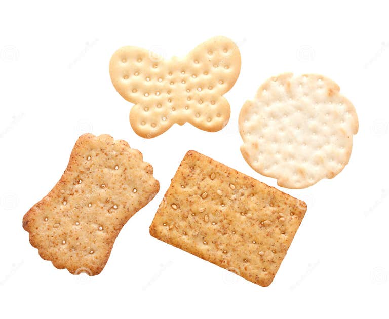 Assorted crackers stock image. Image of isolated, four - 15063893