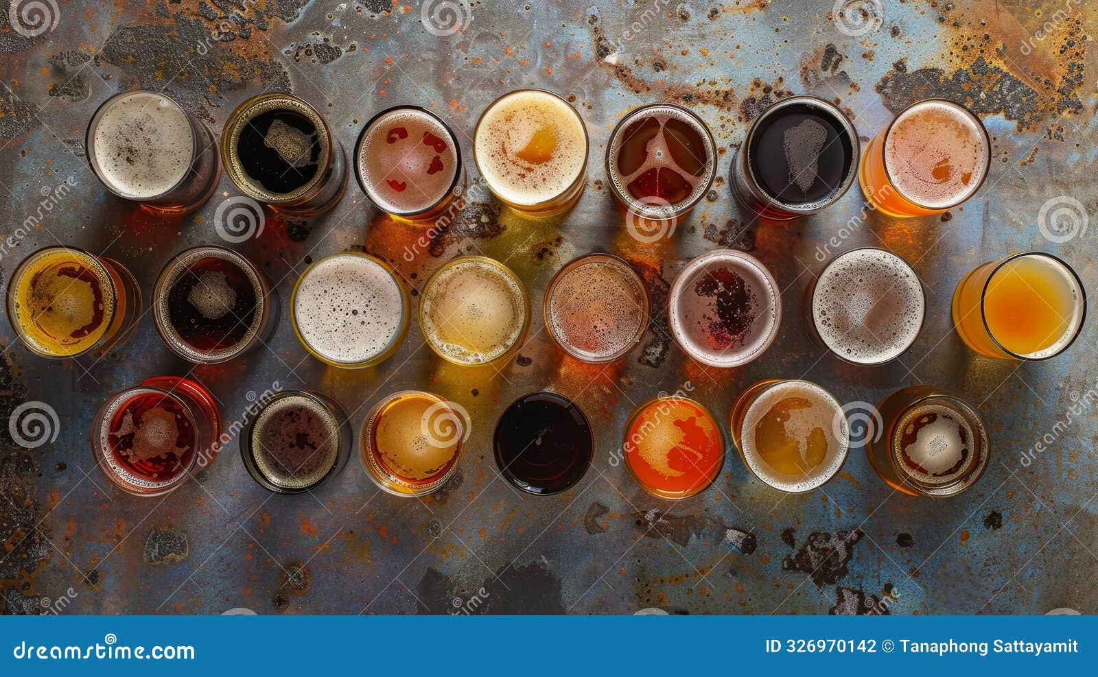 Assorted Craft Beers Collection a Topdown View of Various Craft Beers ...