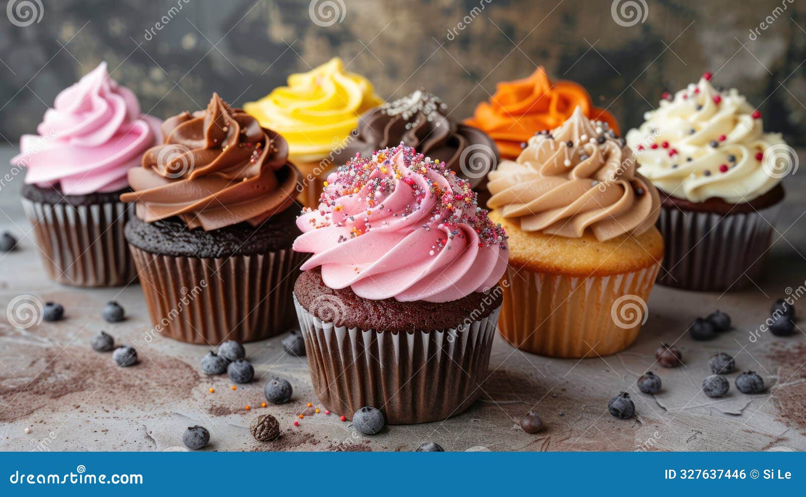 Assorted Cupcake Muffins with Icing on Cutout Background - Mockup ...