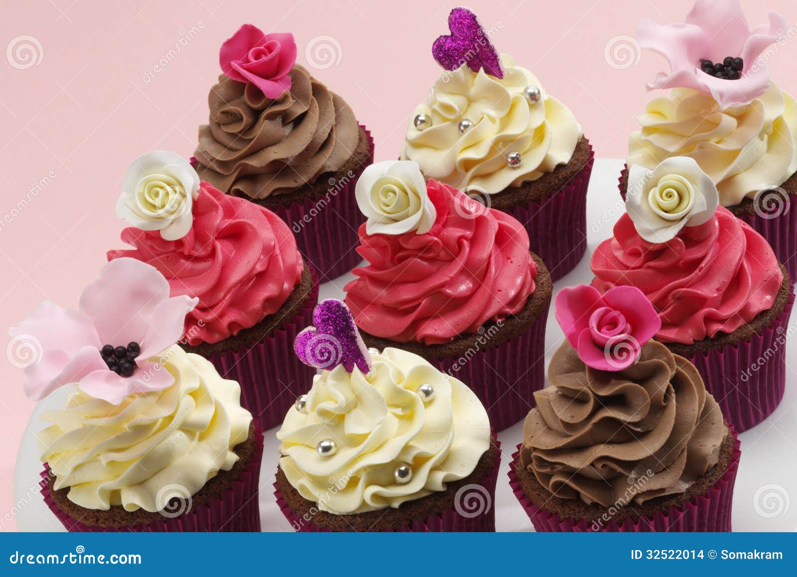 Assorted cupcakes stock photo. Image of colourful, cupcakes - 32522014