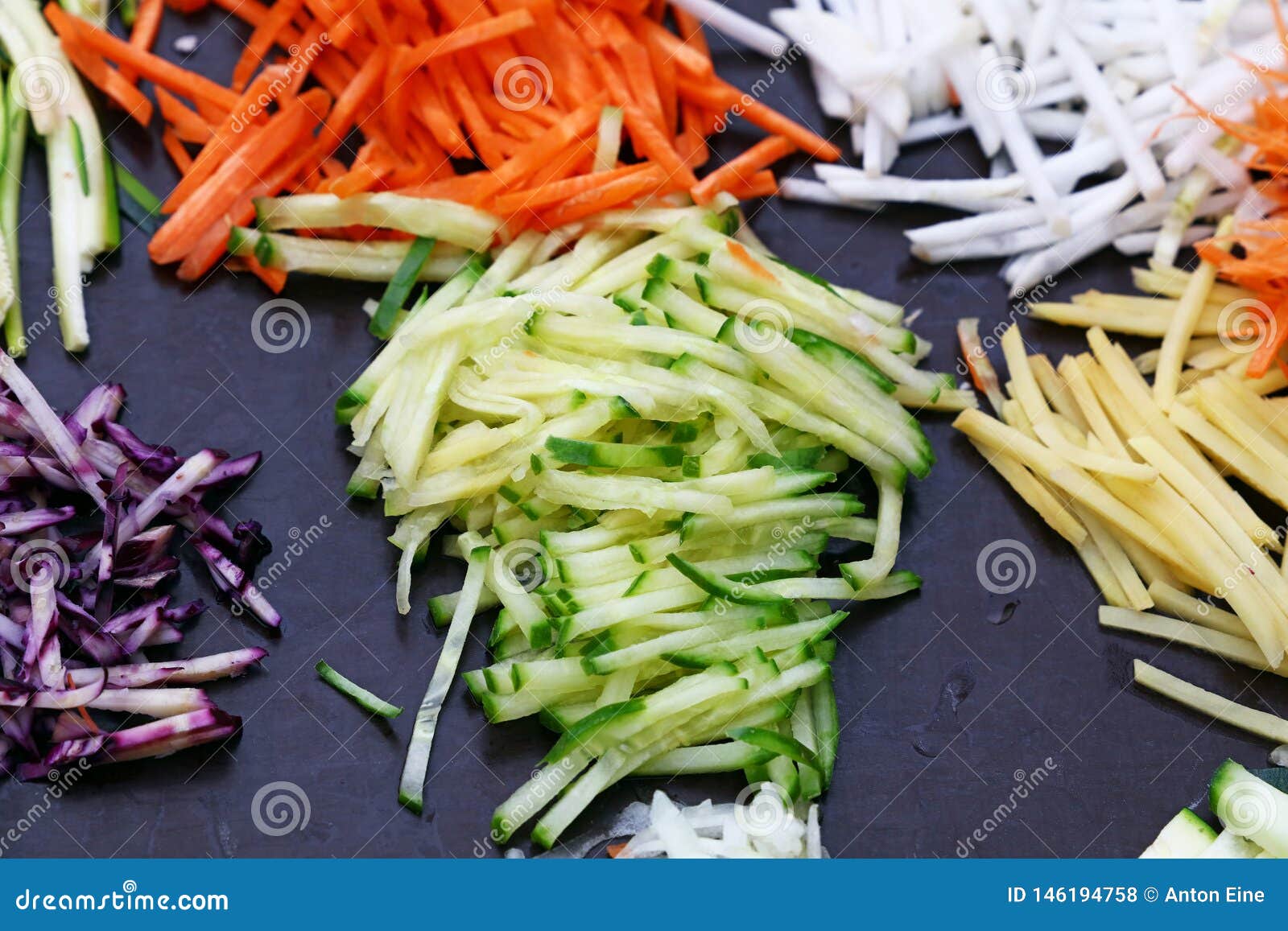 Assorted Cut Sliced Vegetables on Cooking Board Stock Photo - Image of ...