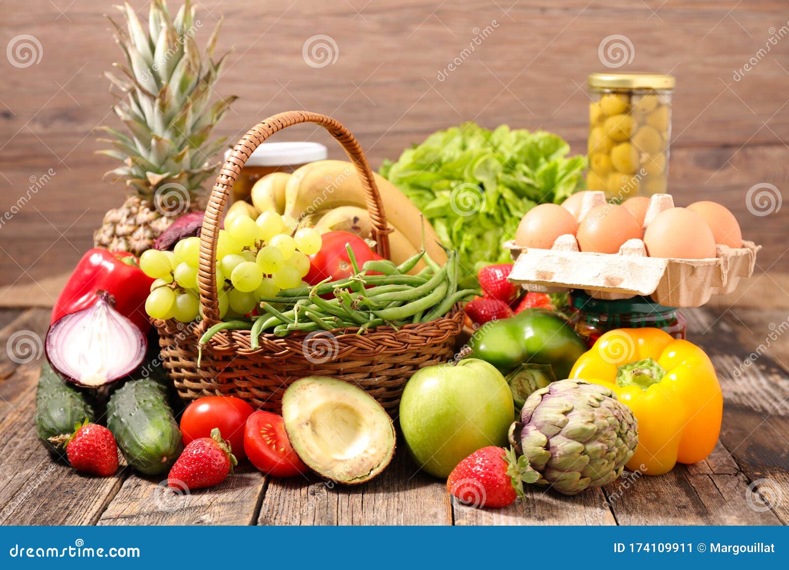 Assorted of Dairy Product, Fruit, Vegetable Stock Image - Image of ...