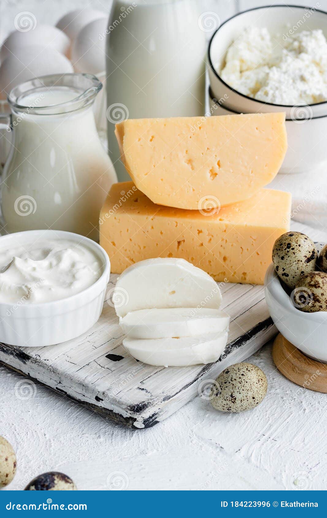 Assorted Dairy Products. Farm Products Stock Photo - Image of natural ...