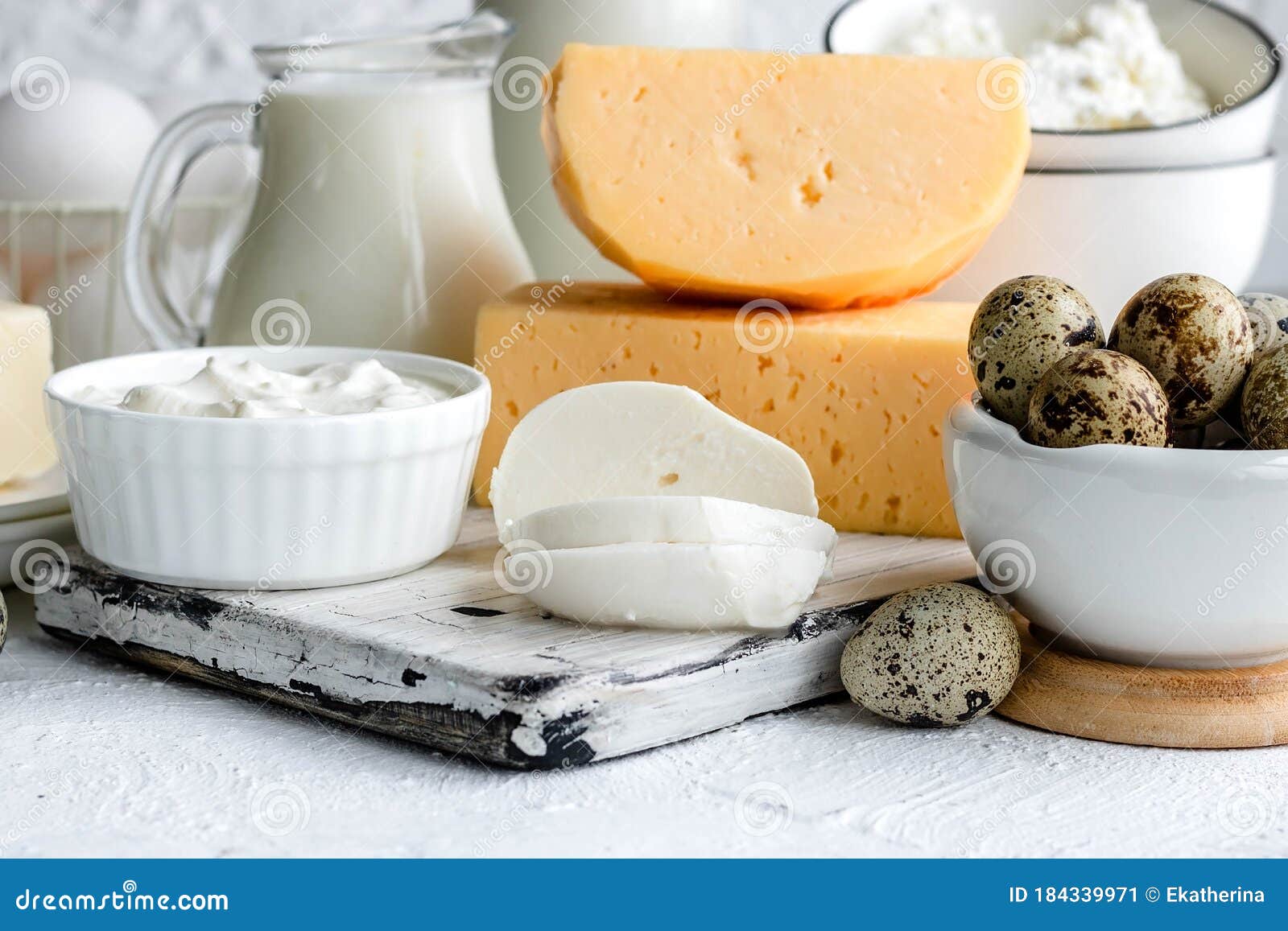 Assorted Dairy Products. Farm Products Stock Image - Image of butter ...