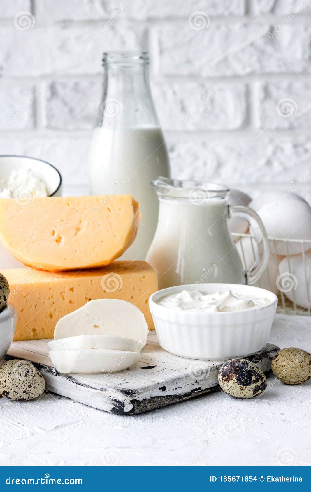 Assorted Dairy Products. Farm Products Stock Photo - Image of dairy ...