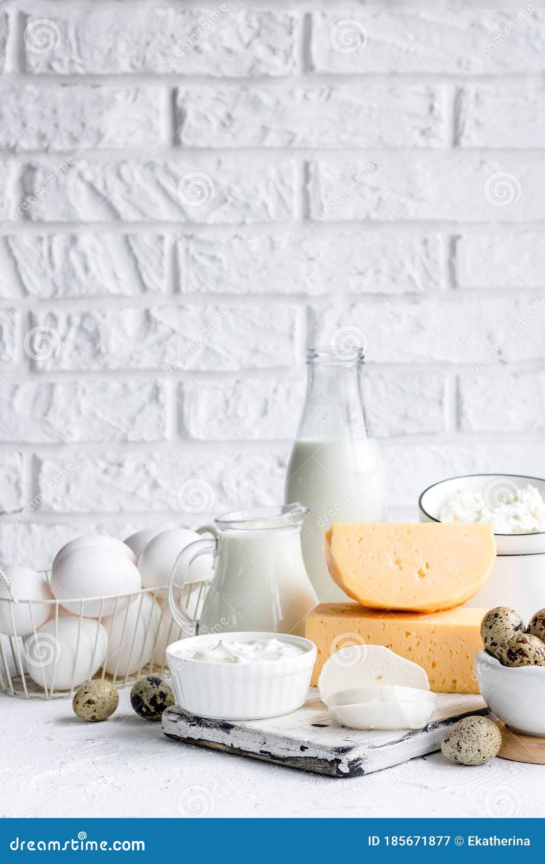 Assorted Dairy Products. Farm Products Stock Image - Image of lifestyle ...