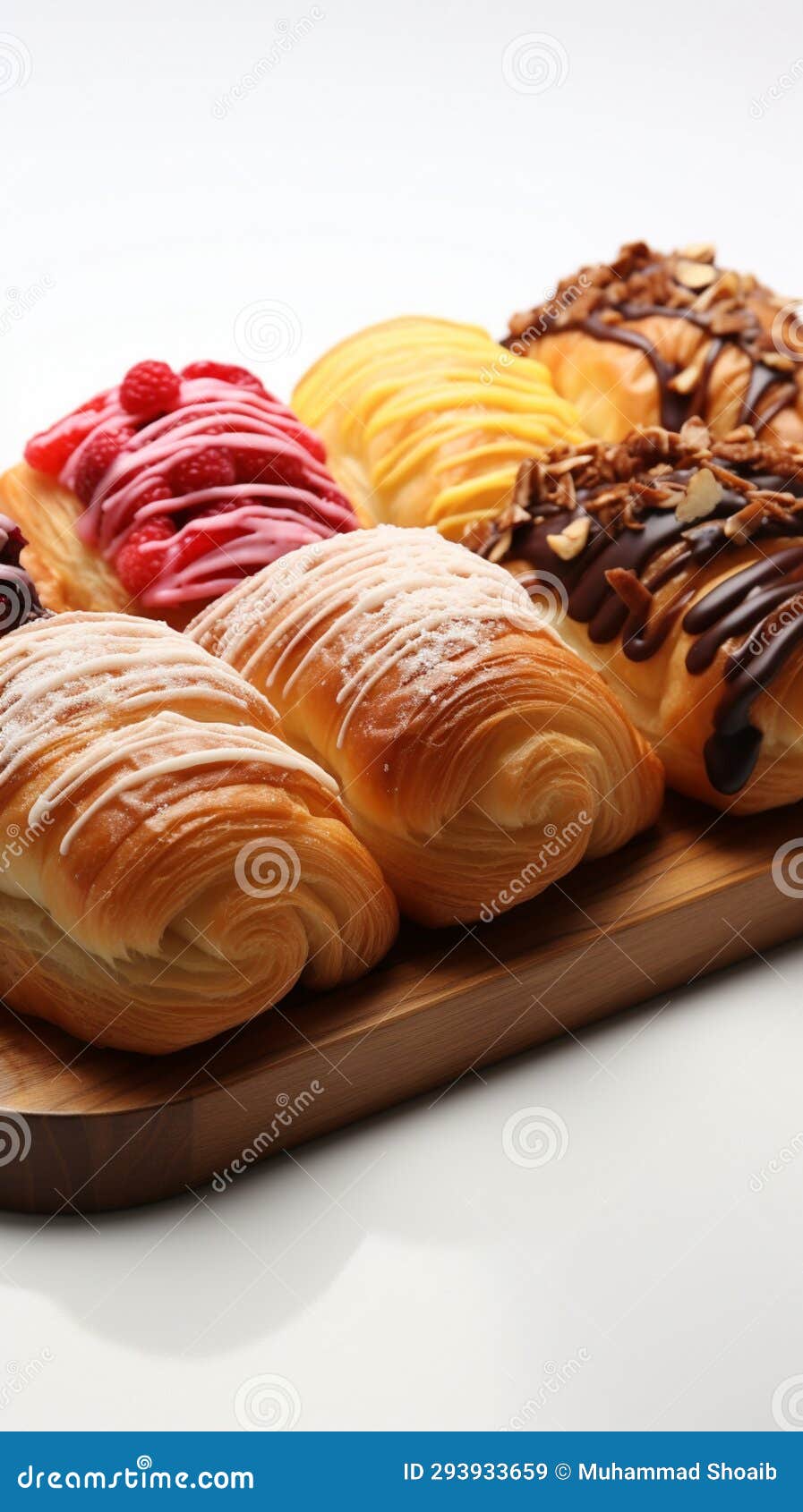 Assorted Danish Pastries Arranged on a Clean, Bright White Background ...