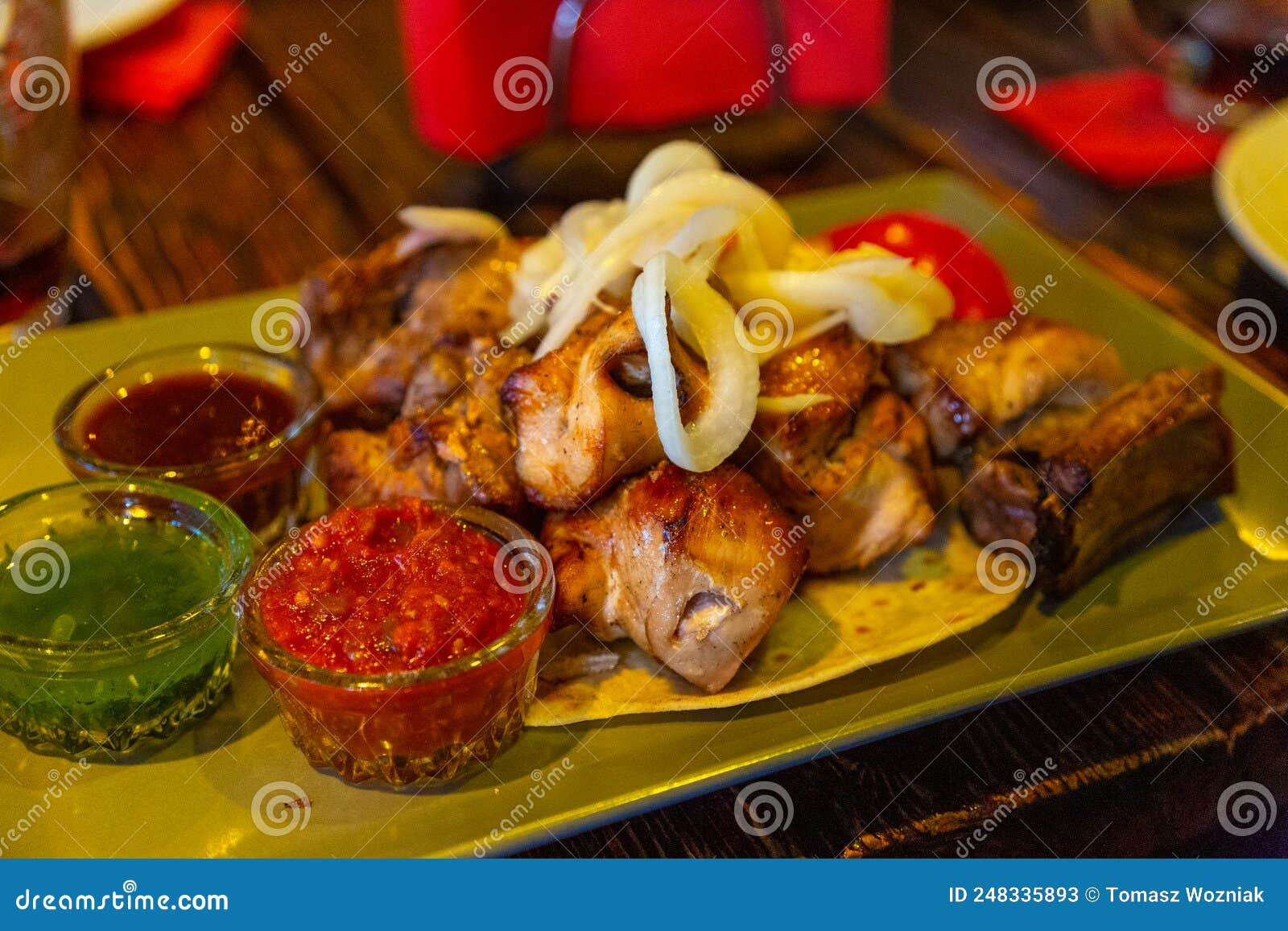 Assorted Delicious Grilled Meat on the Plate Stock Image - Image of ...
