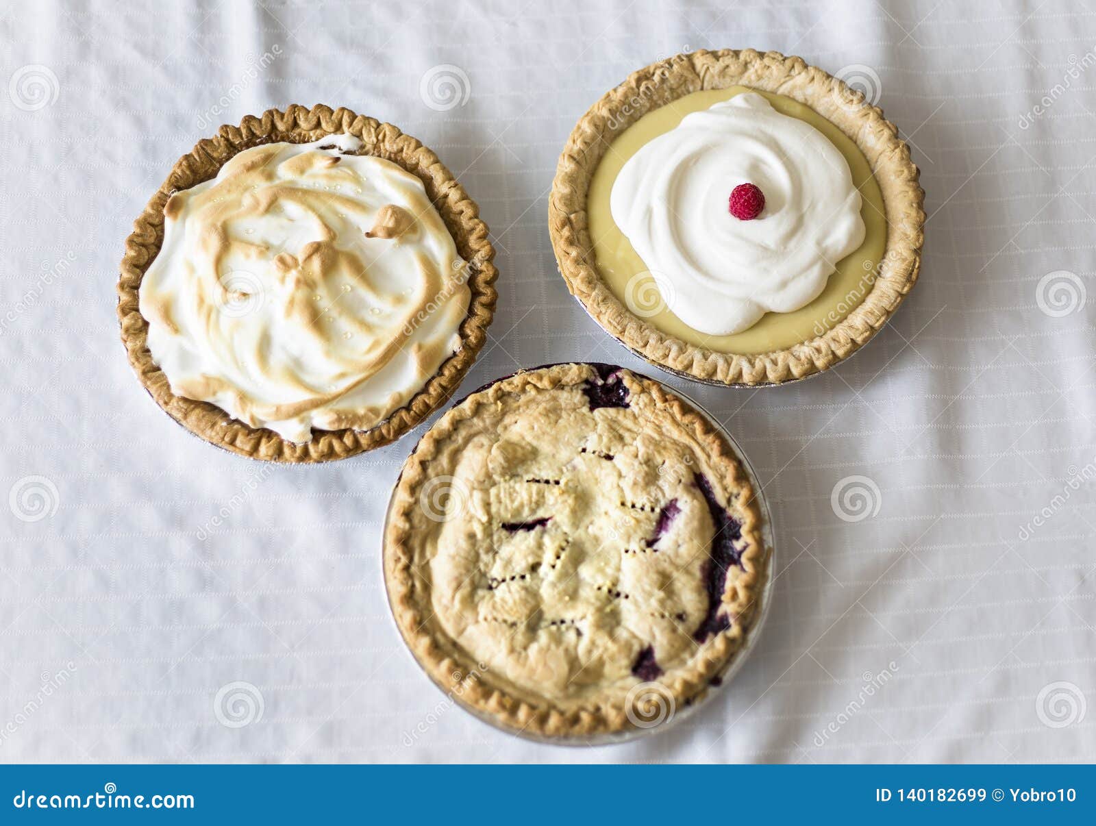 Assorted Delicious Whole Pies Sitting on a Table Stock Image - Image of ...
