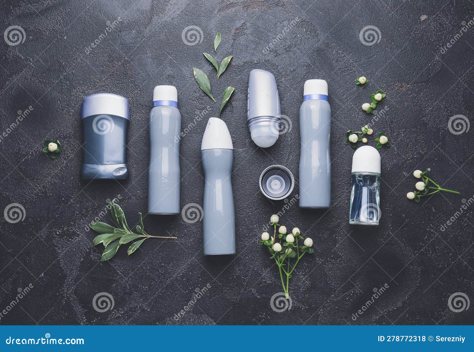 Different Deodorants on Dark Background Stock Photo - Image of health ...