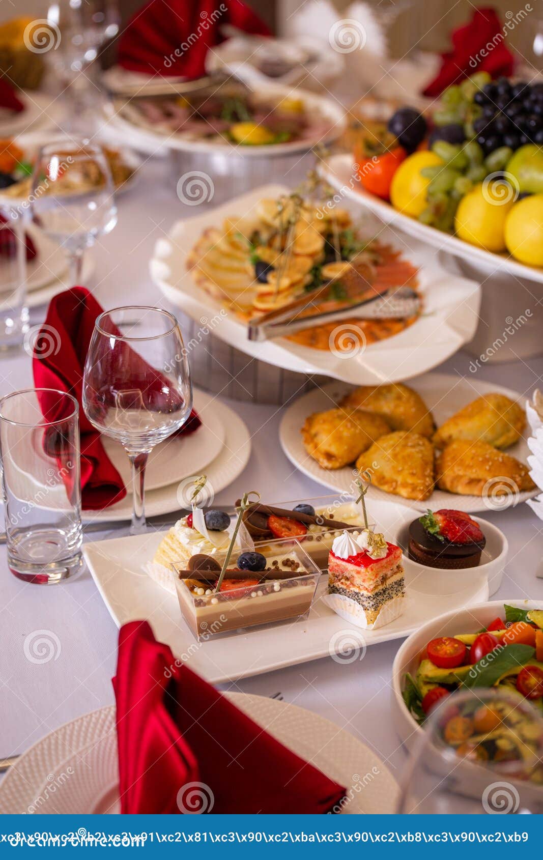 Assorted Desserts on the Buffet in the Restaurant Stock Photo - Image ...