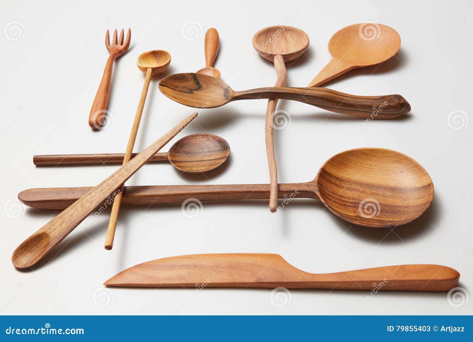 Assorted Different Kitchen Wooden Utensils Cutlery Stock Image - Image ...