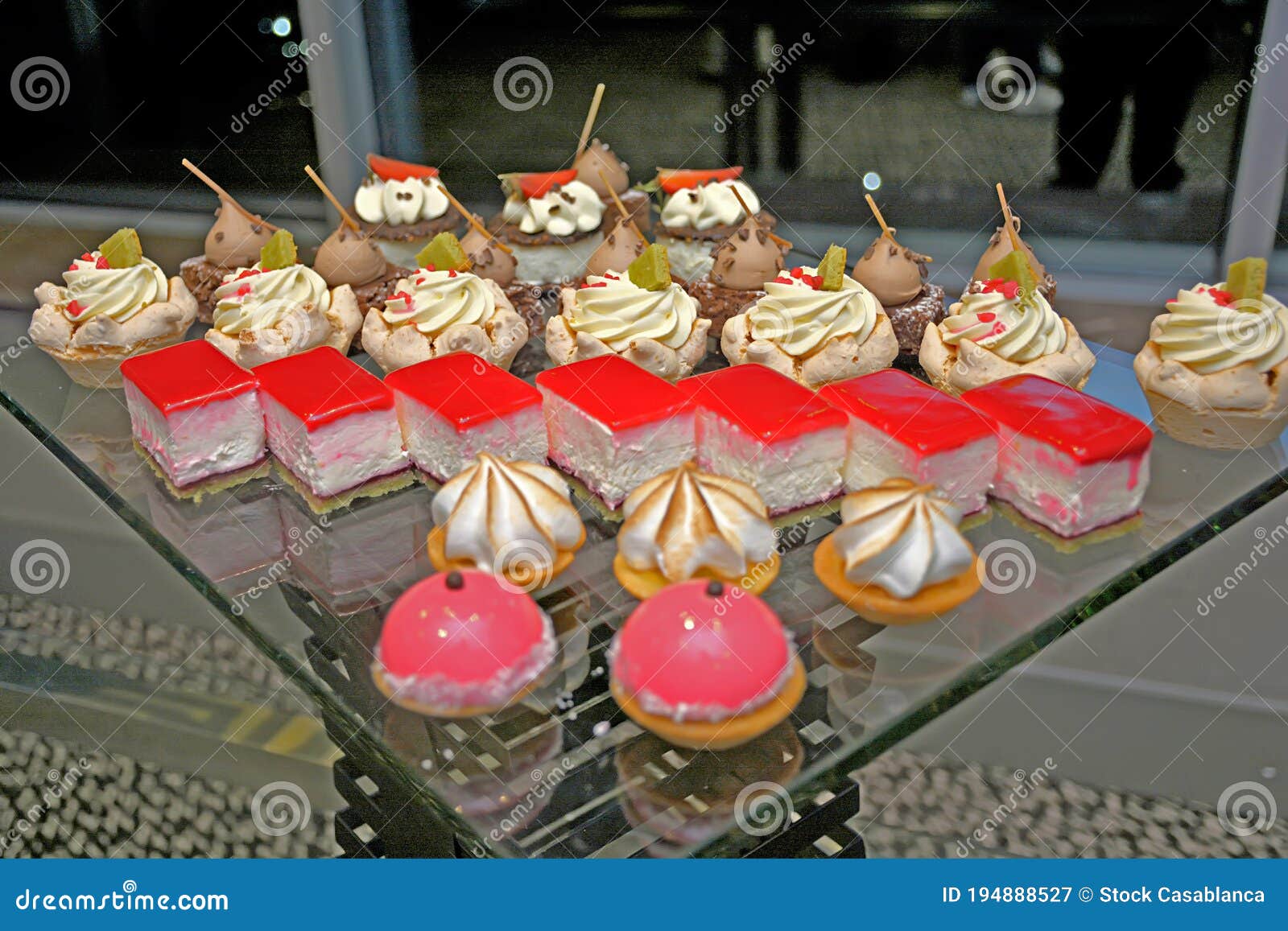 Assorted Different Mini Cakes with Cream, Chocolate and Berries-Sweets ...