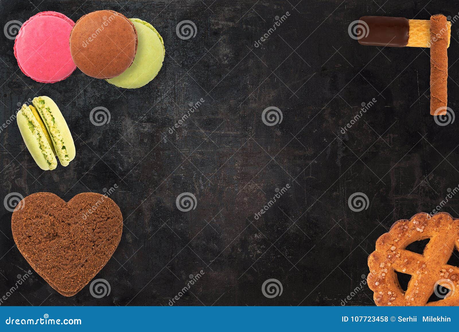 Assorted Different Mini Cakes. Waffels and Biscuits Stock Photo - Image ...