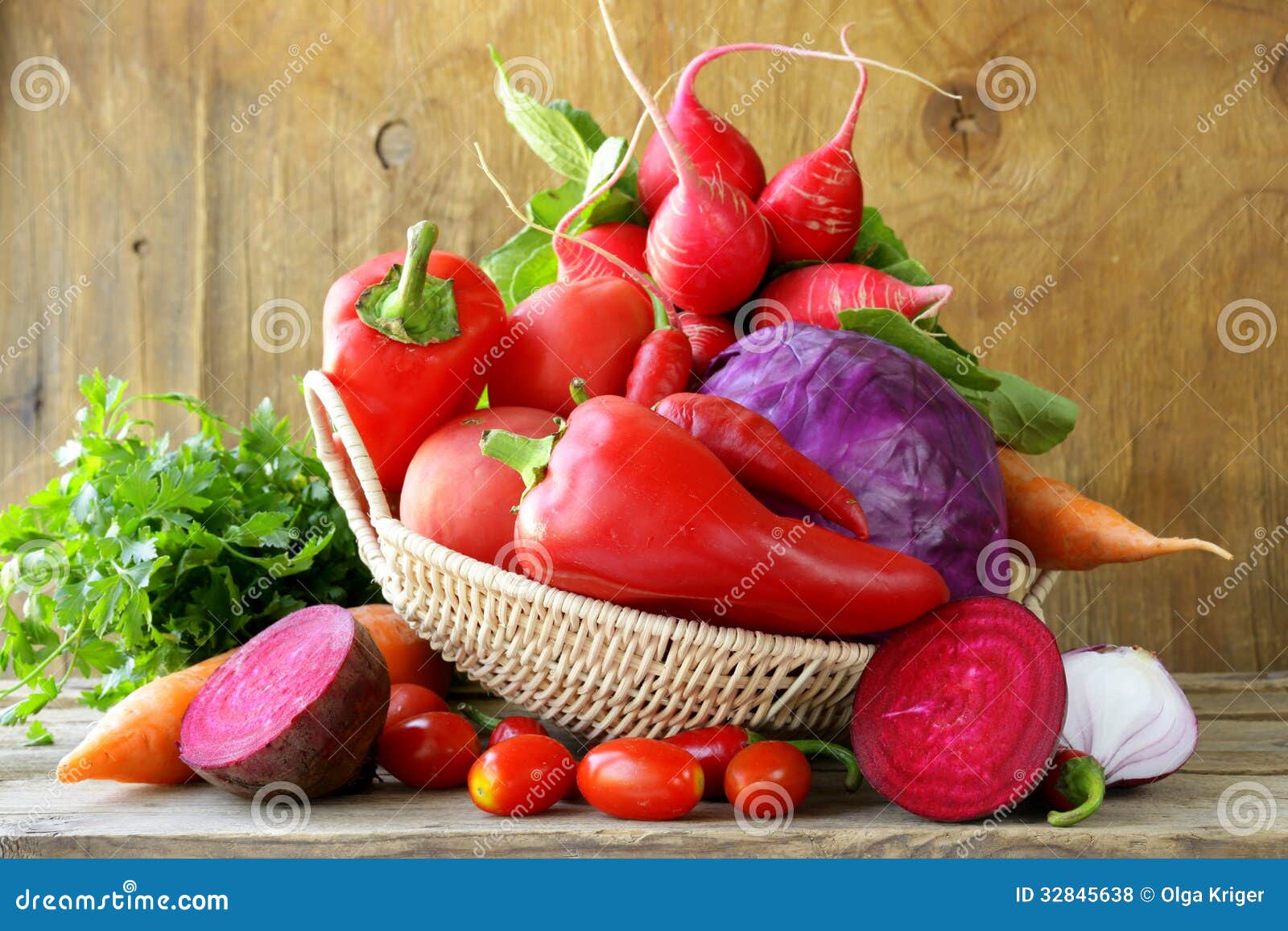 Assorted Different Red Vegetable Stock Photo - Image of food, table ...