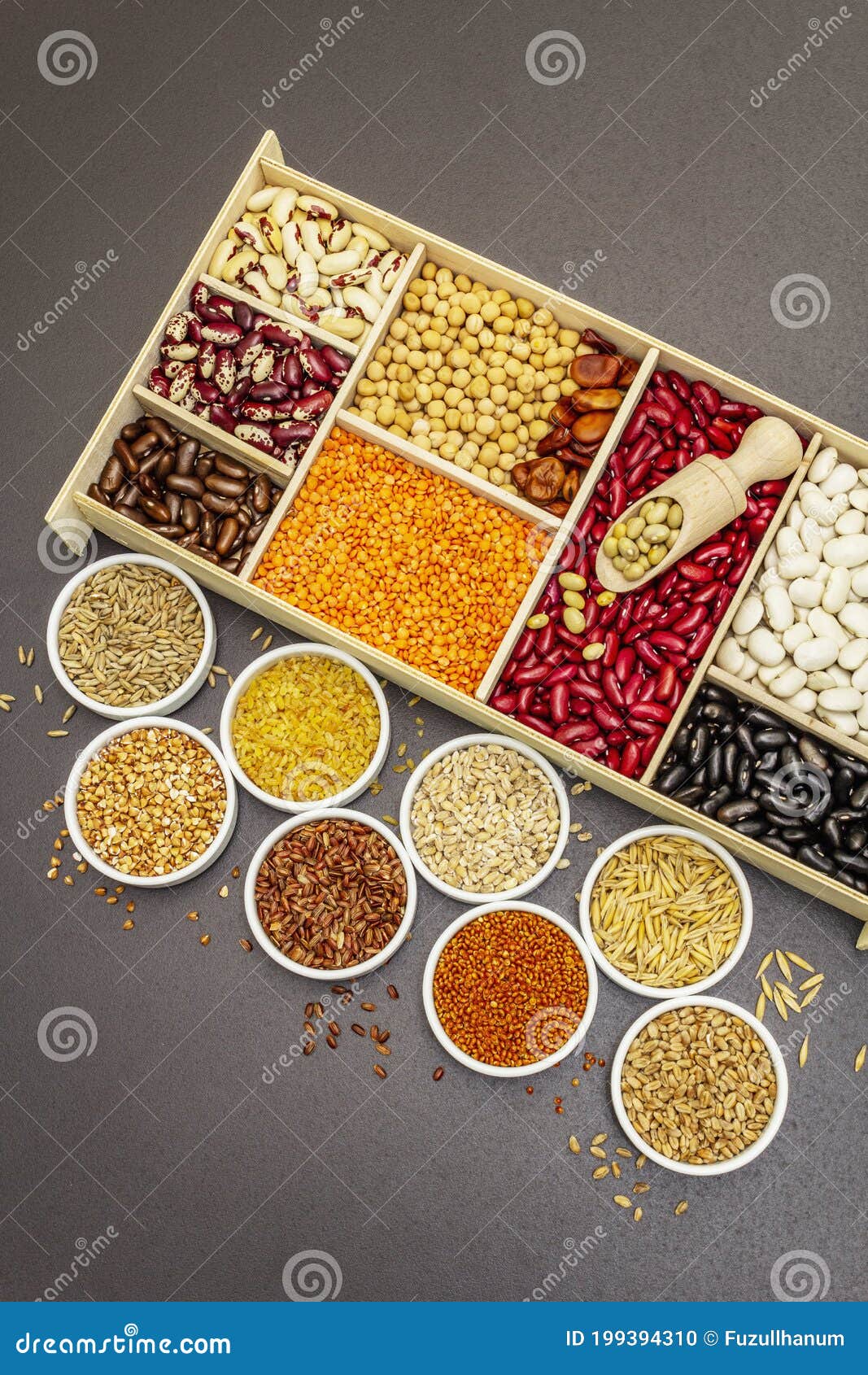 Assorted Different Types of Beans and Cereals Grains Stock Photo ...