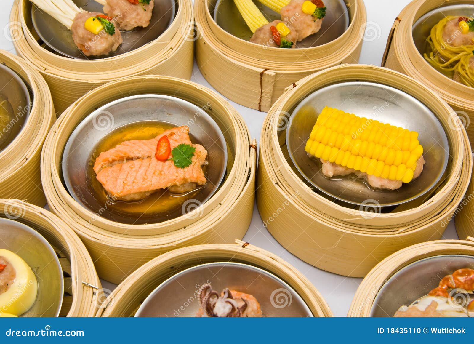 Assorted Dim Sum stock photo. Image of container, corn - 18435110