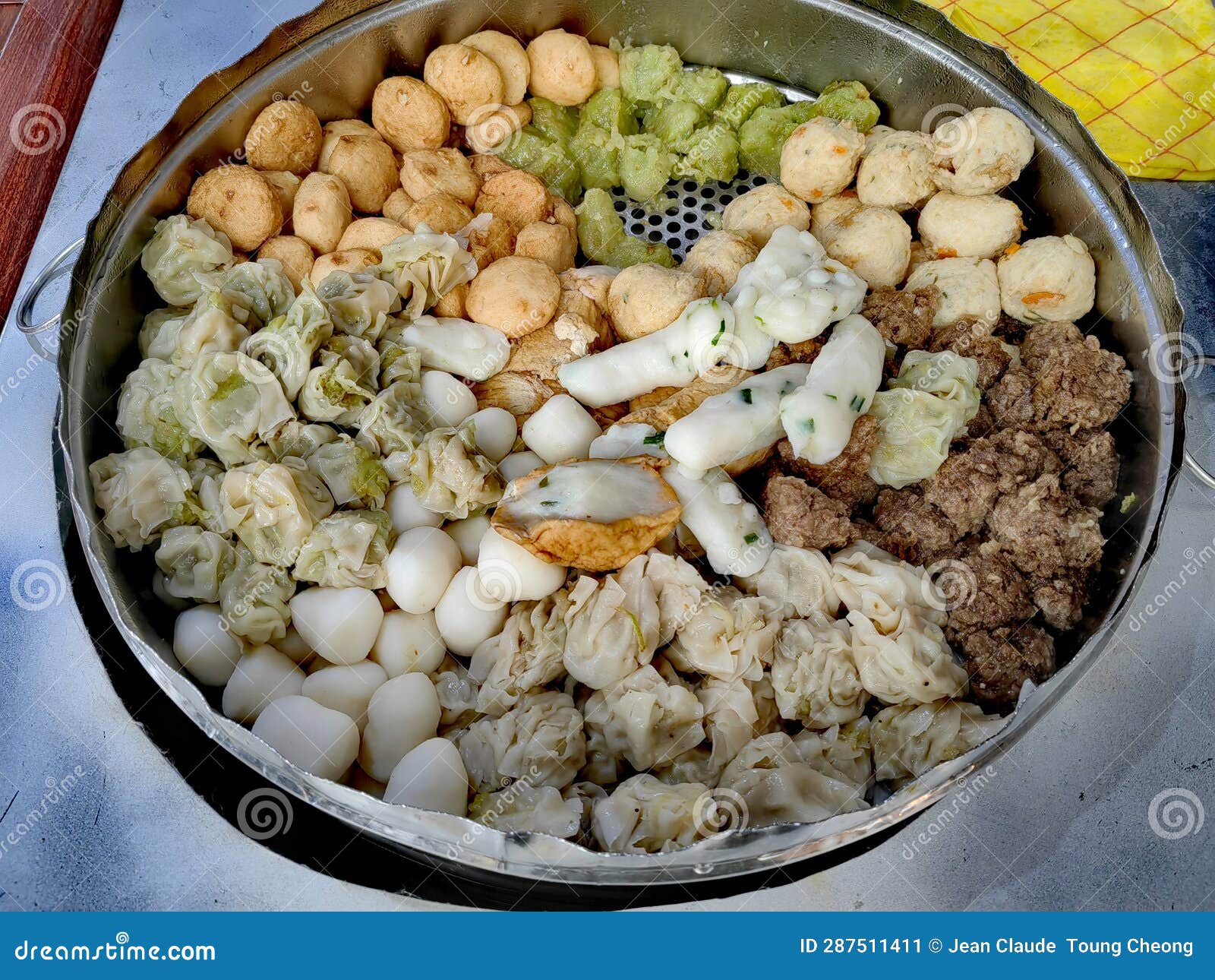 Assorted Dimsums Called Boulettes in Mauritius. Stock Image - Image of ...