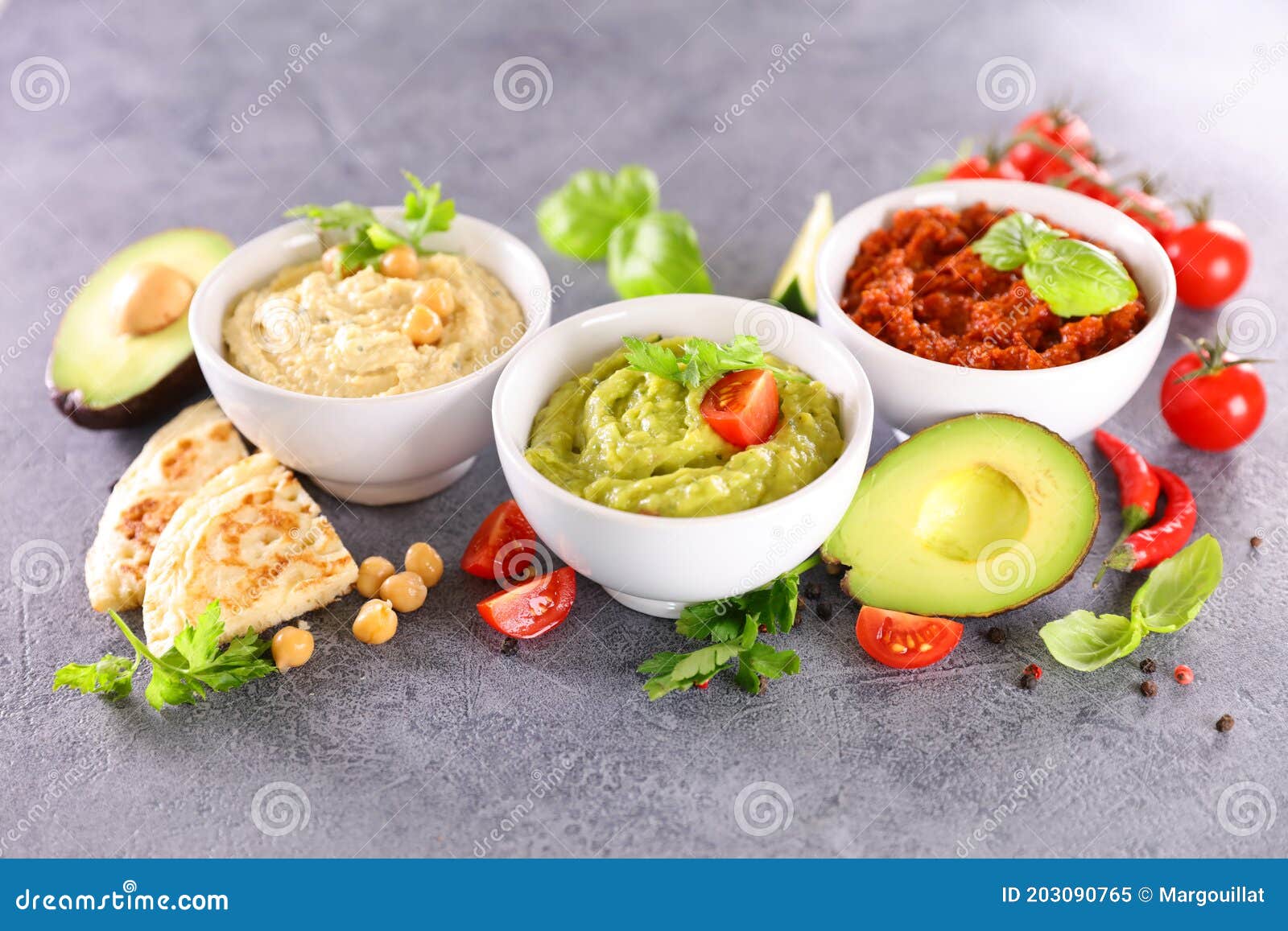 Assorted of dips stock image. Image of dipping, dining - 203090765