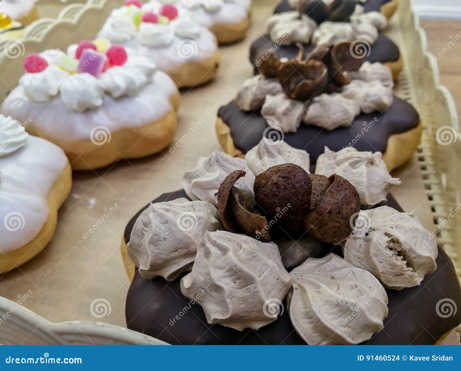 Assorted donuts stock photo. Image of bakery, frosted - 91460524